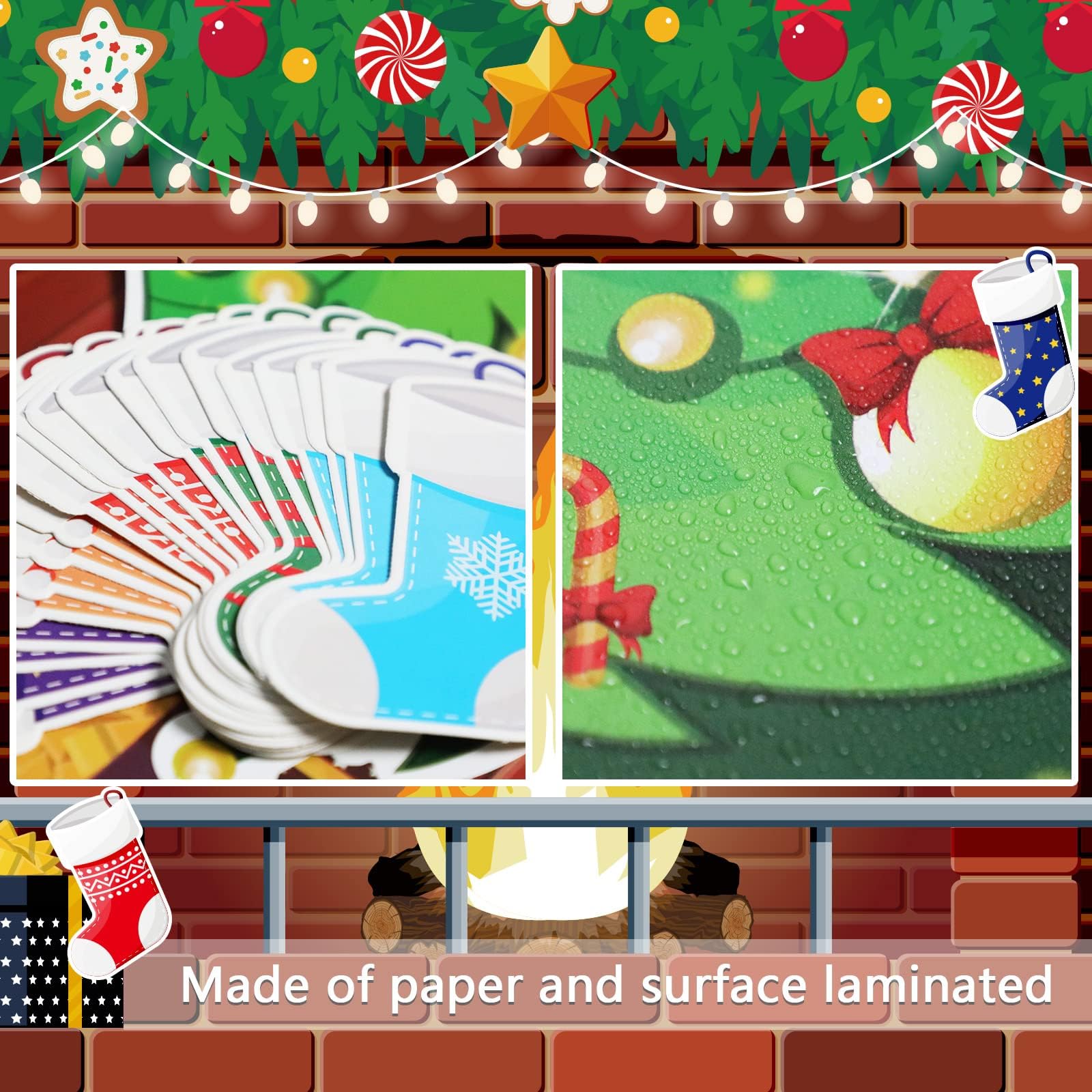 Snapklik.com : Christmas Bulletin Board Set Christmas Tree Fireplace ...