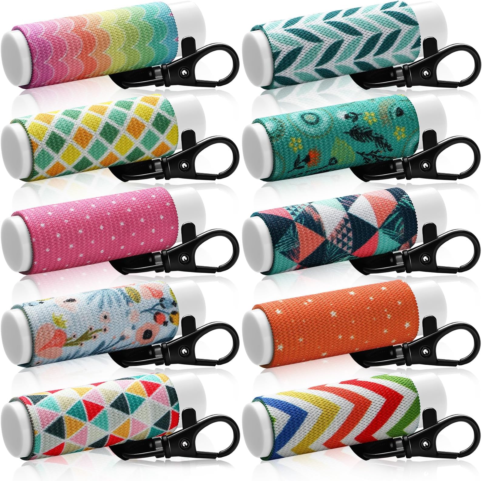 Amazon.com: Sureio 10 Pack Lip Balm Holder Keychain Compact Clip On ...