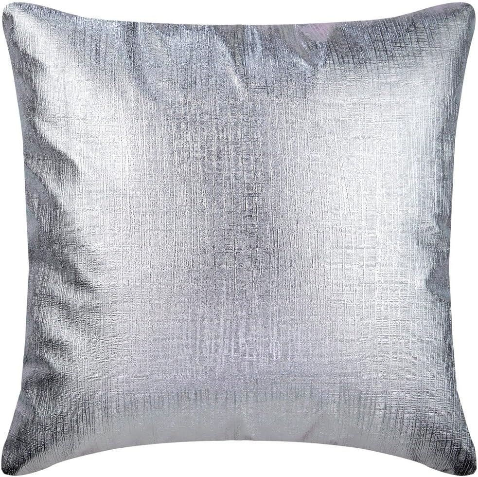 55x55 cm Cushion Covers, Silver Cushions Cover, Metallic Silver Solid ...