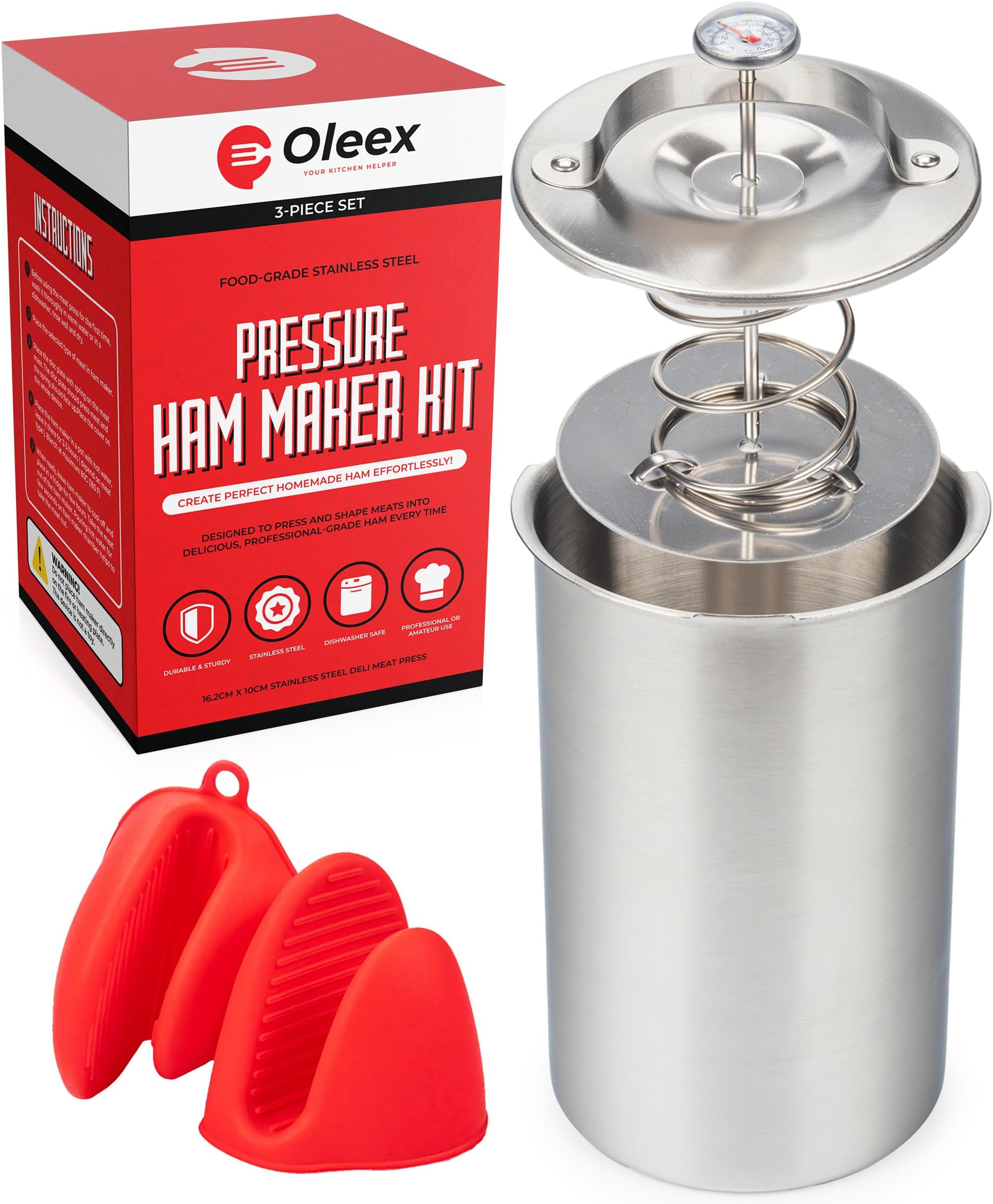 Amazon.com: Ham Maker Stainless Steel Meat Press - Ham Press with ...