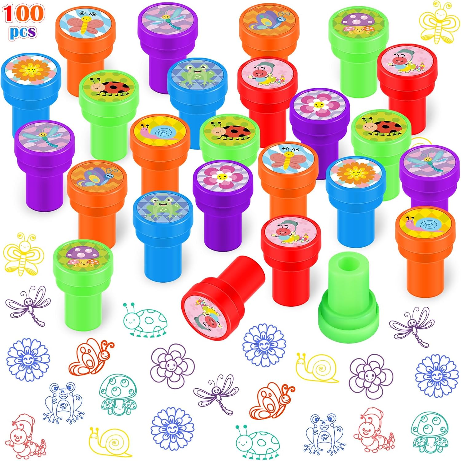 Amazon.com: Trandraft 100 Pcs Spring Stampers Flowers Butterfly ...
