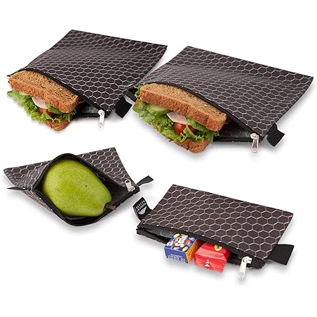 Amazon.com: Nordic By Nature 4 Pack - Reusable Sandwich Bags Dishwasher ...