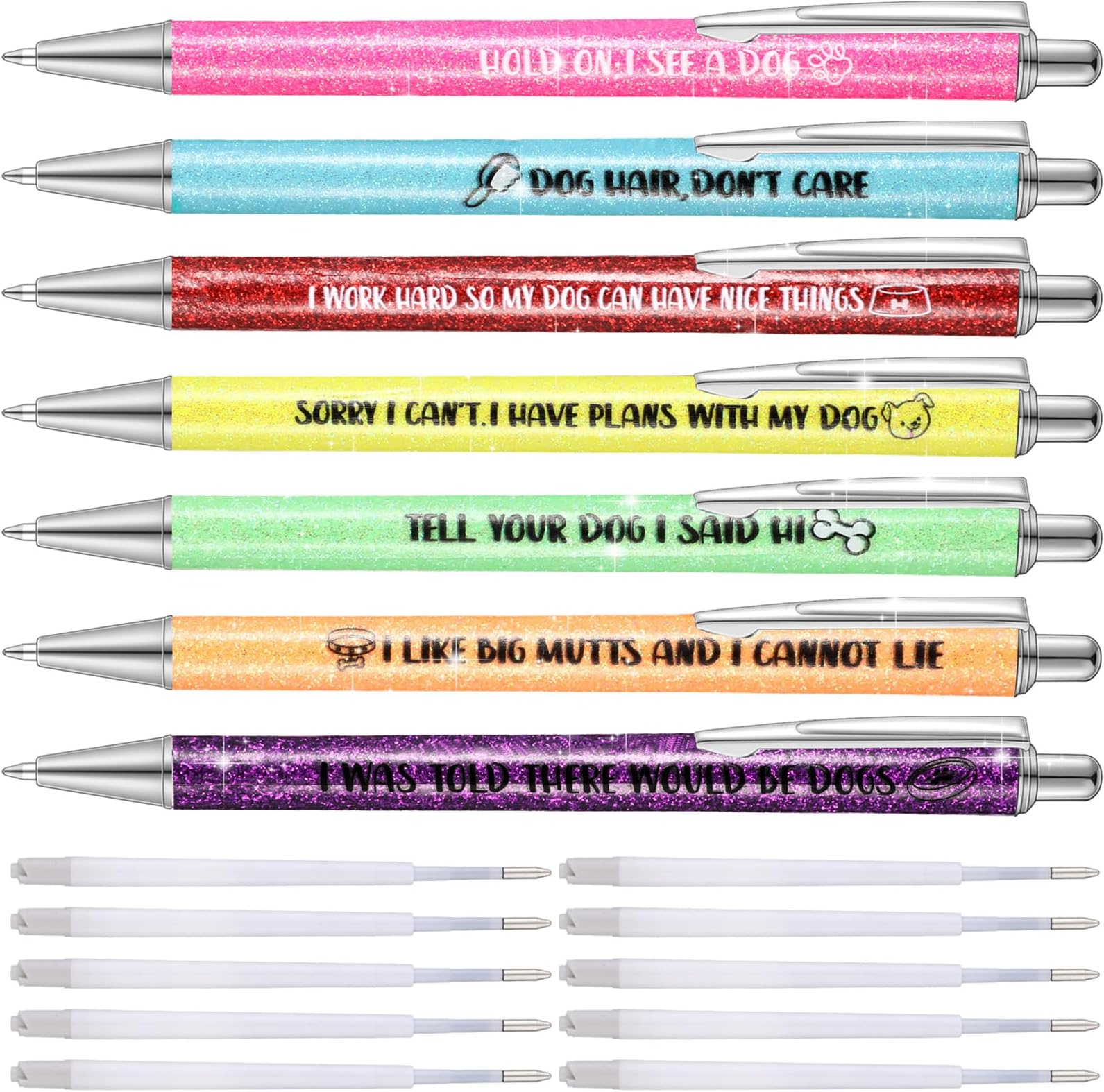 Amazon.com : Sherr 7 Pcs Dog Lovers Ballpoint Pens, Funny Dog Pens ...