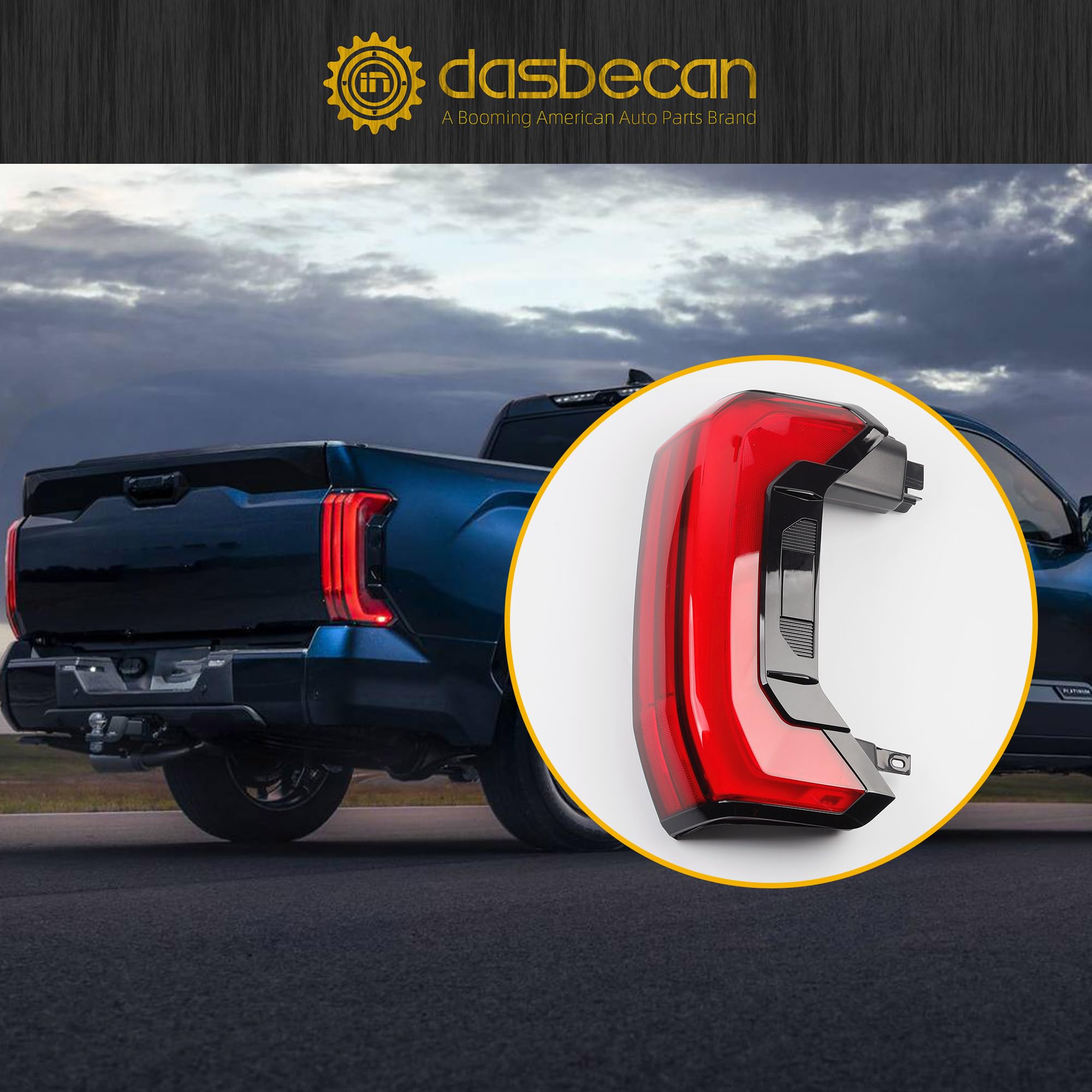 Dasbecan Right Passenger Side Tail Light Assembly Rear Lamp LED Type ...