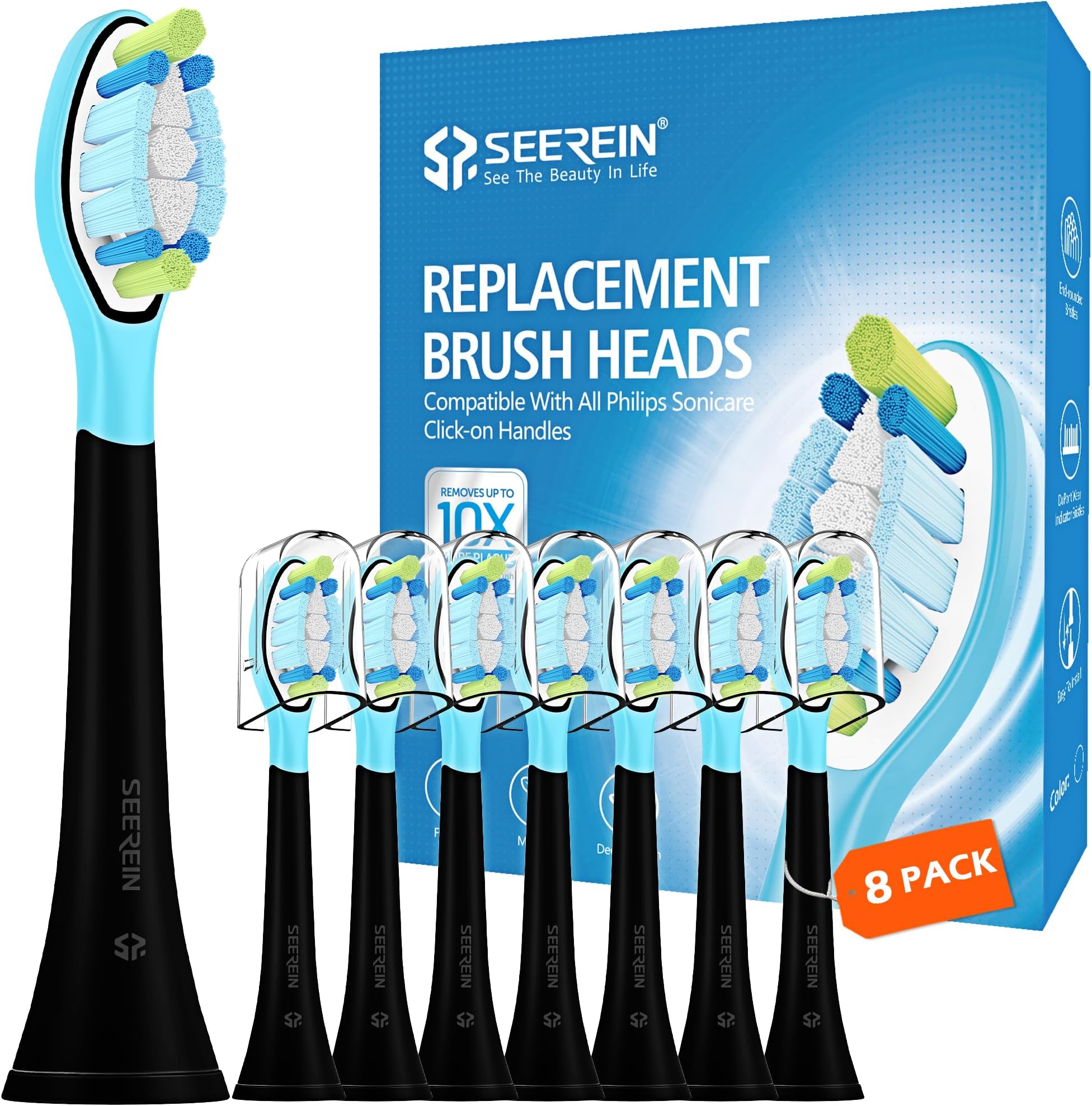 Amazon.com : SEEREIN Replacement Toothbrush Heads Compatible with ...