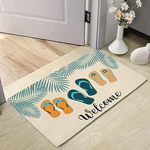 Amazon.com: SUSIOY Door Mat Flip-Flops On The Beach Welcome Mat 30"x17 ...