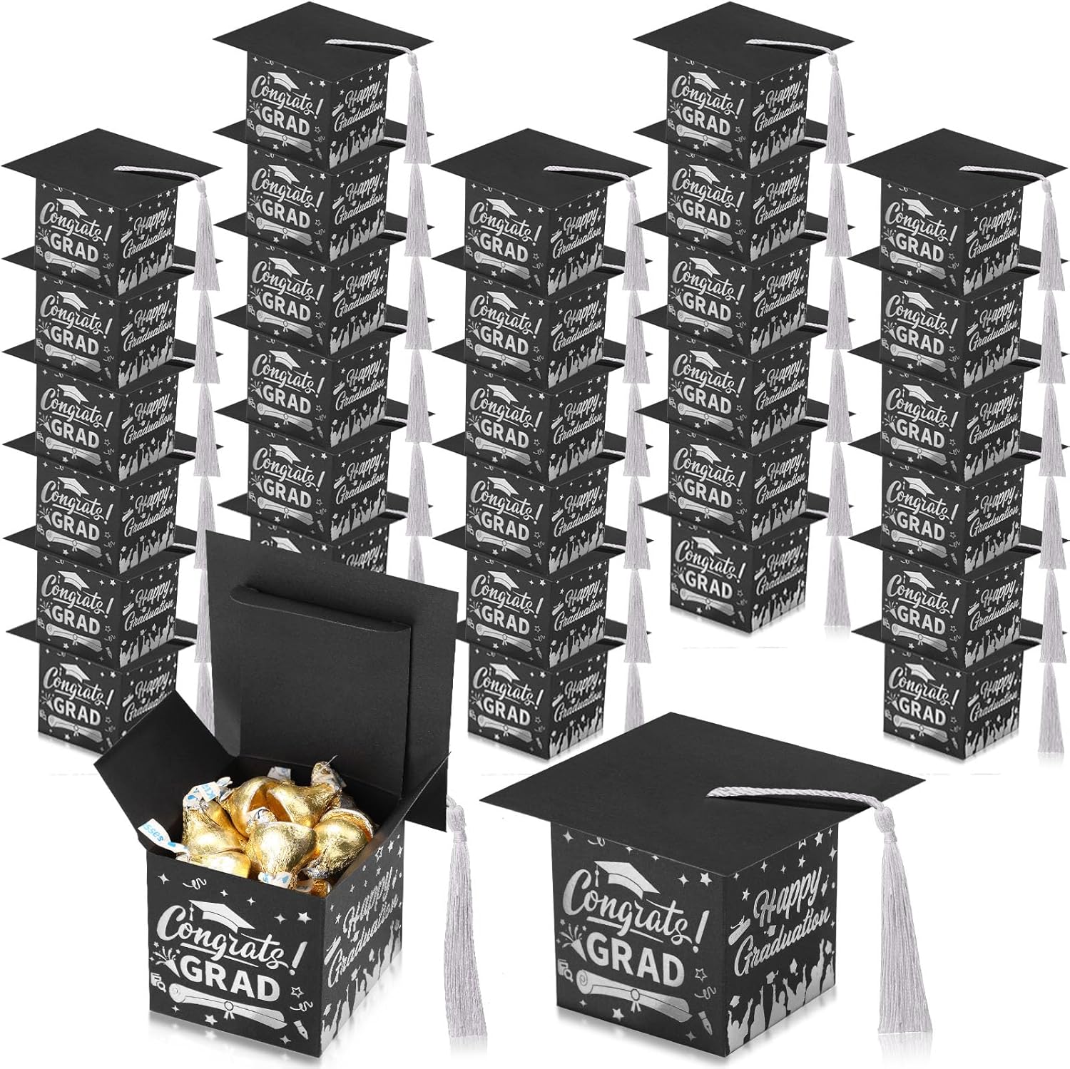 Amazon.com: Chuangdi 30 Pieces Congrats Grad Party Candy Boxes, DIY ...