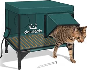 Clawsable Premium Heated Cat House for Outside Winter, 100% ...