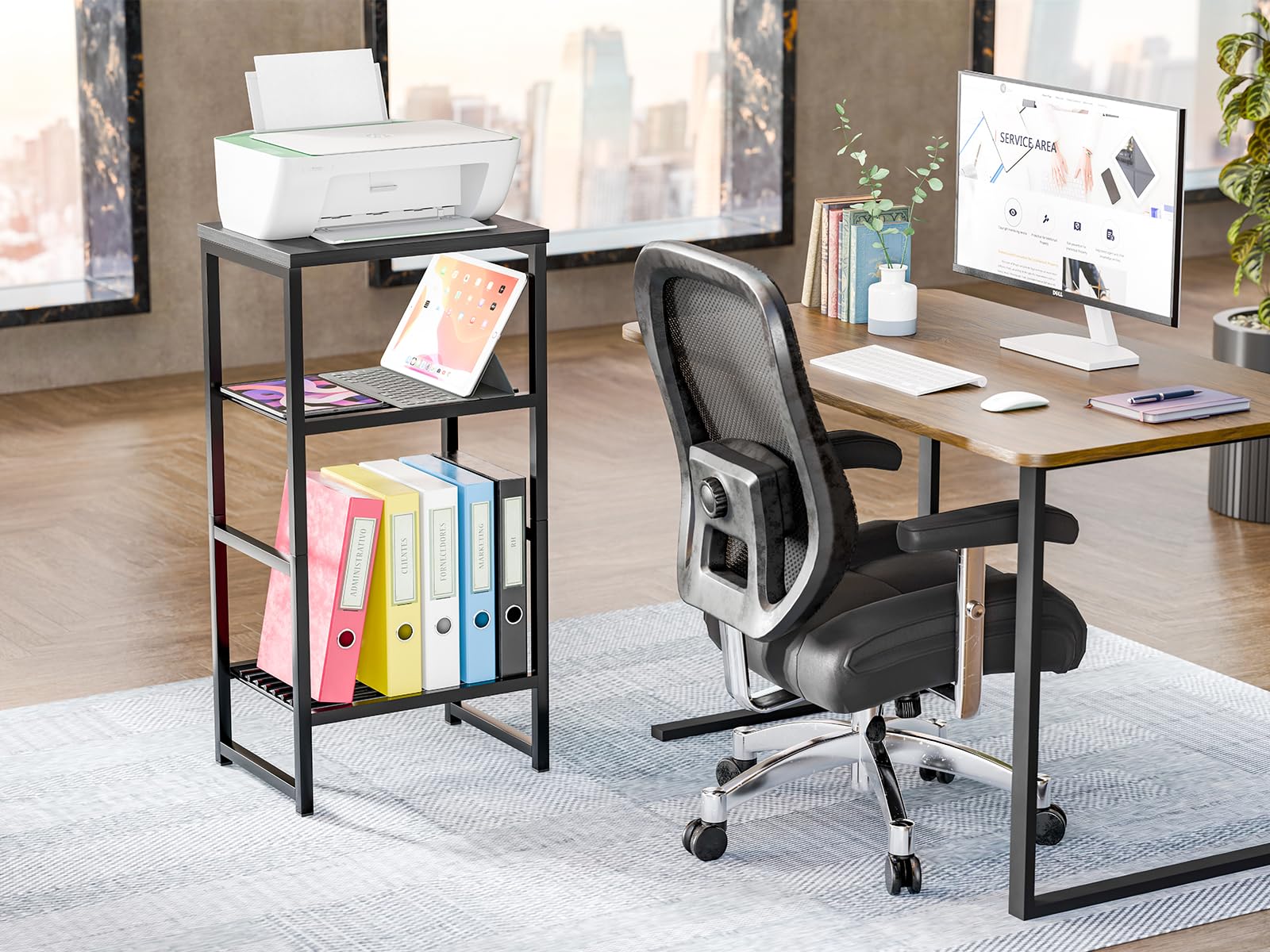 Snapklik.com : GEORIS Industrial Printer Stand Table 3 Tier