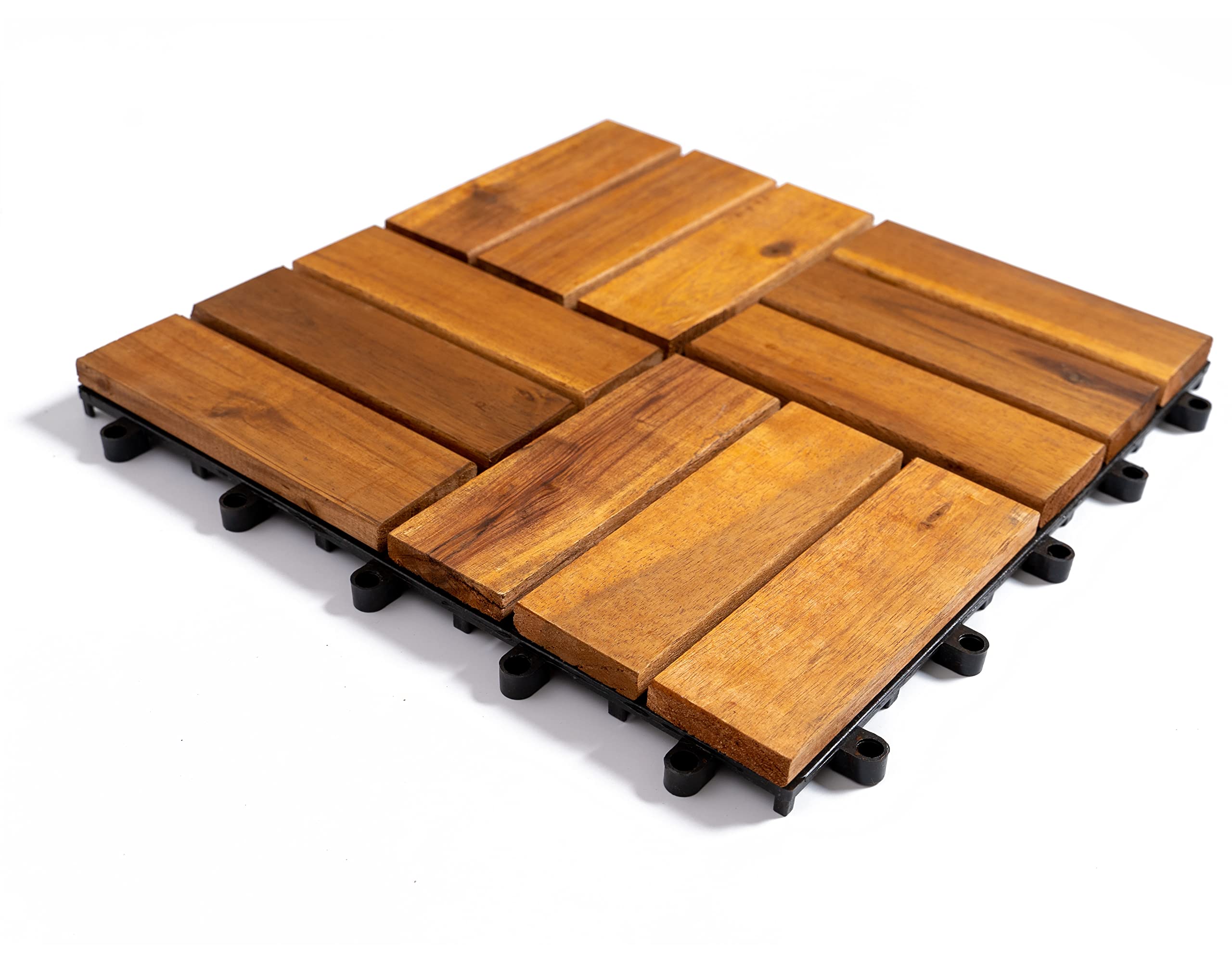 Wood Flooring YAMAZING 12\" Solid Wood Interlocking Tiles - Waterproof ...