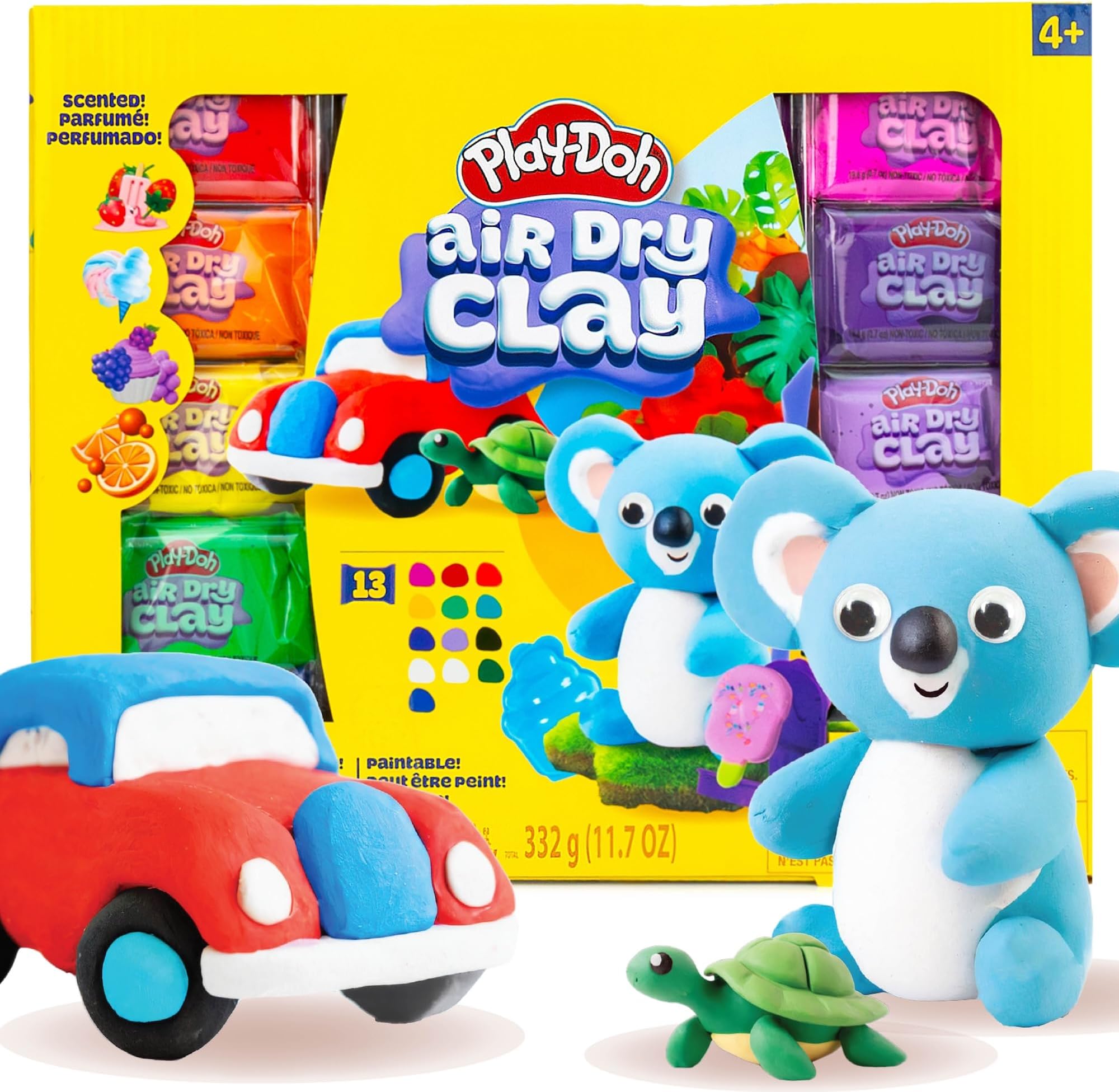 Amazon.com: Play-Doh Air Clay Ice Cream Creations with 5 Colors and 7 ...