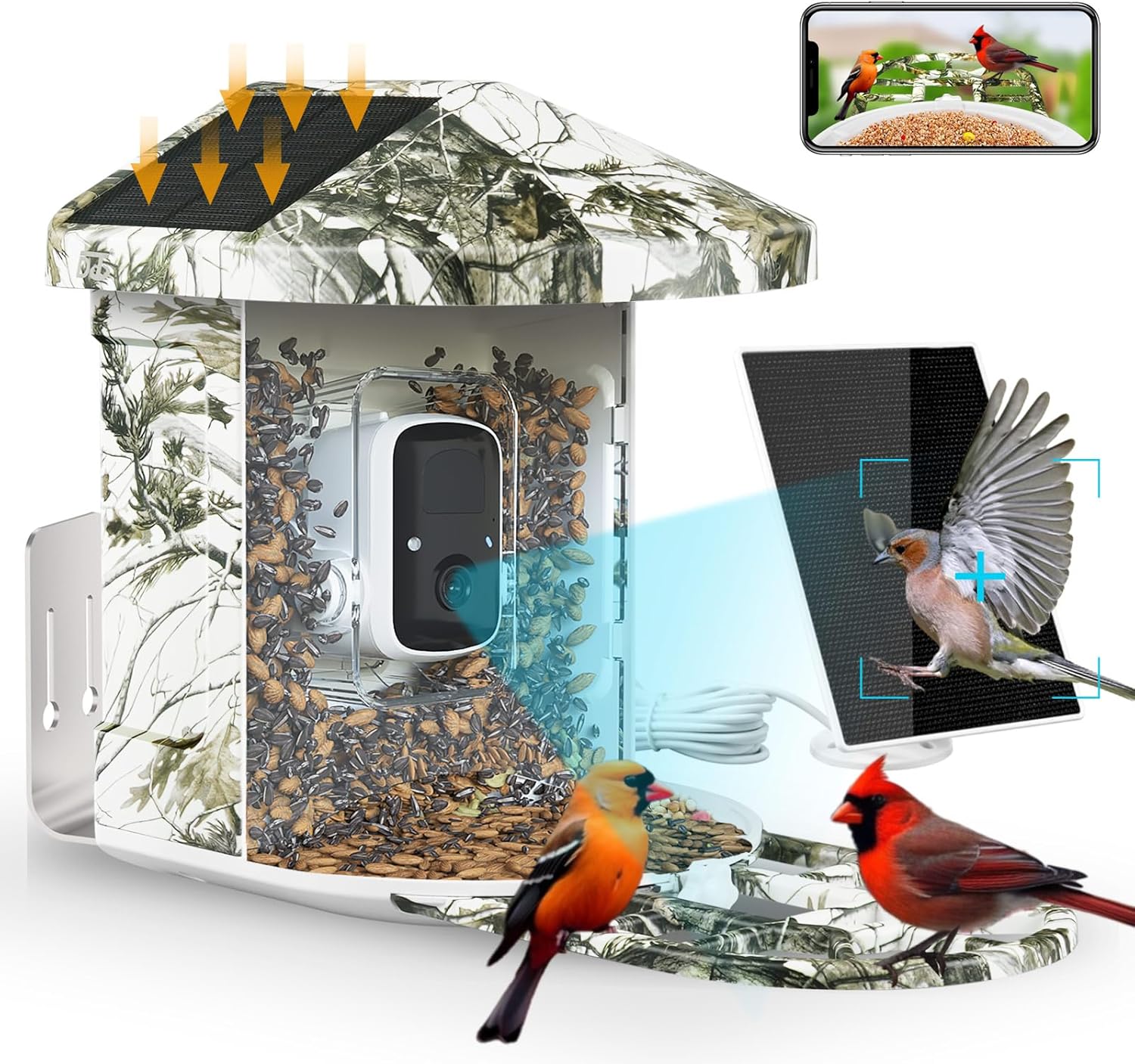 Amazon.com : Smart Bird Feeder with Camera Solar Powered: 1080P HD AI ...