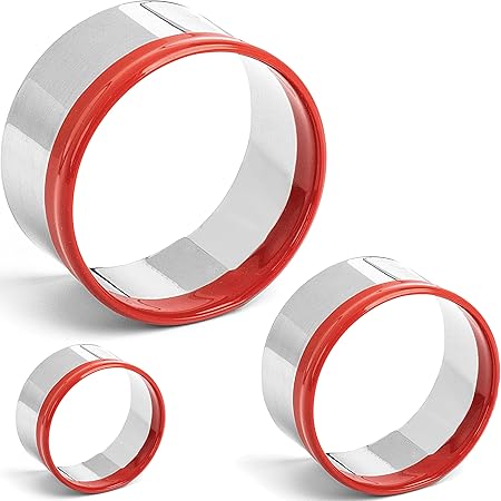 Pack of 3 Large Round Cookie Cutters - Pastry Cutters for Baking with ...