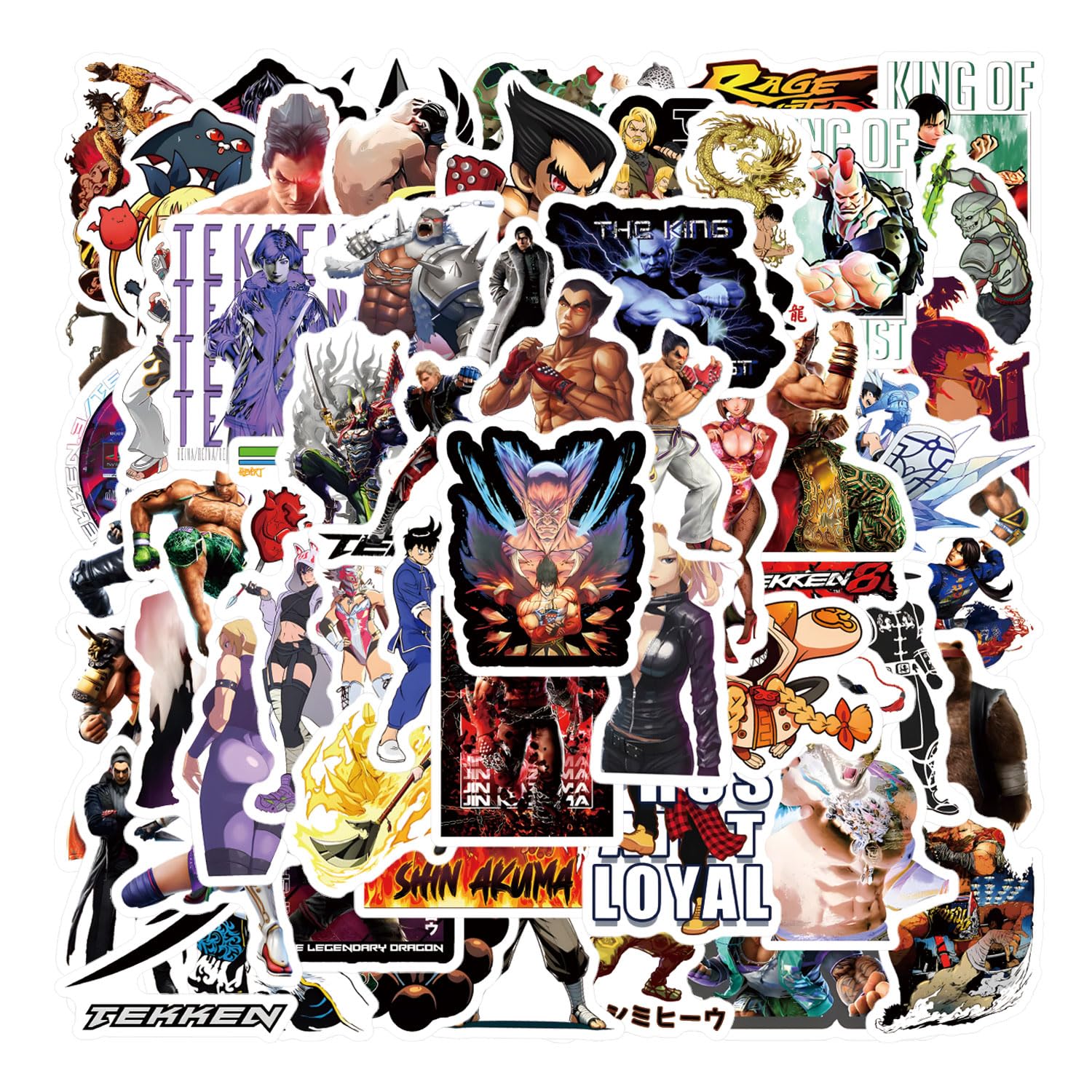 Amazon.com: 62pcs Tekken Stickers，Cartoon Anime Stickers Vinyl ...