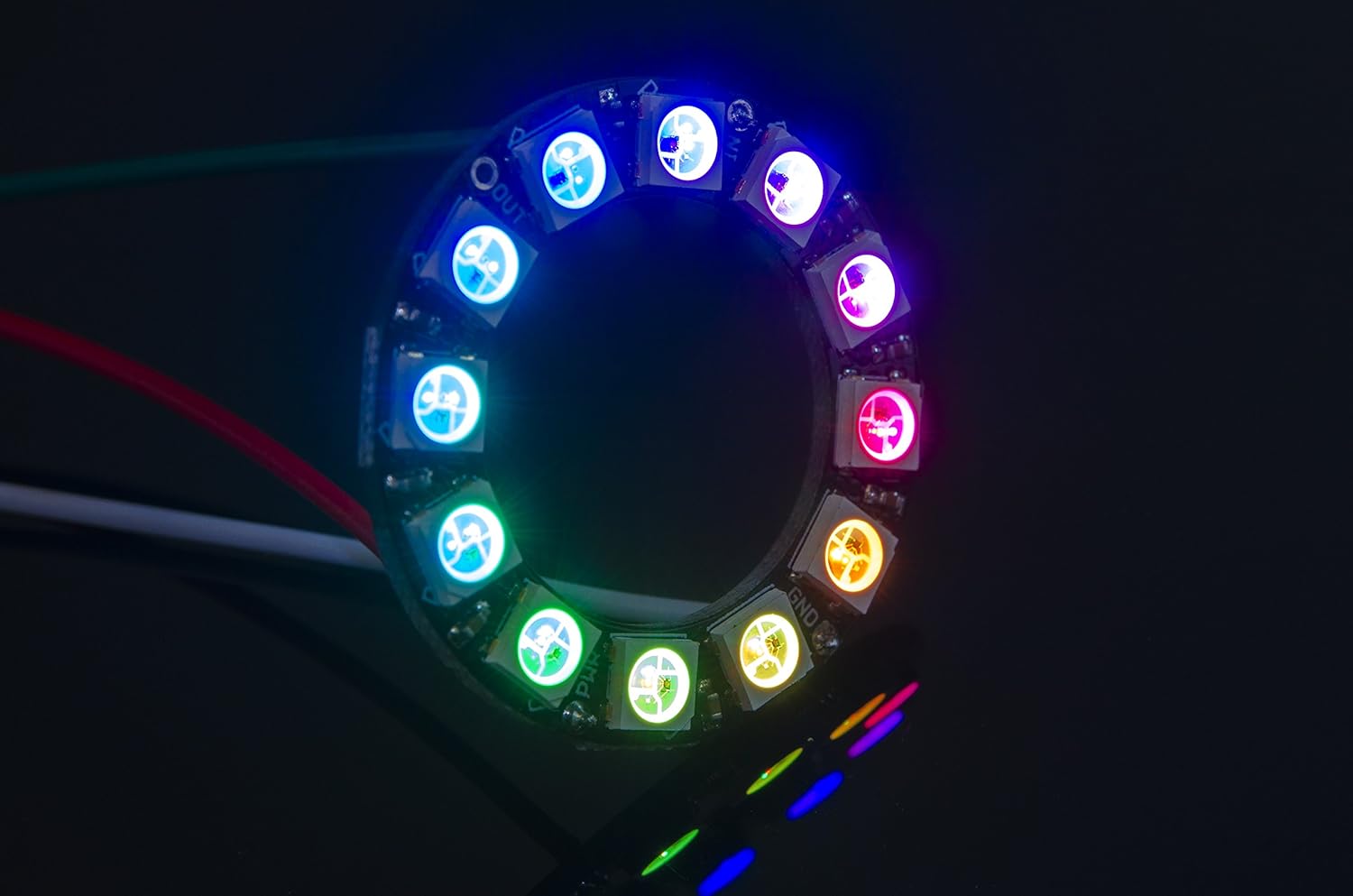 Amazon.com: ACROBOTIC 12-Pixel Addressable 24-Bit RGB LED Ring (Black ...