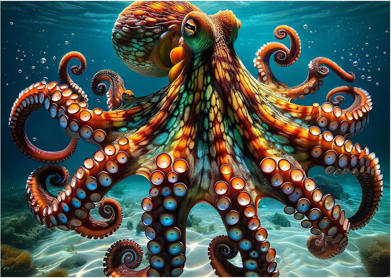 Amazon.com: Rocorose Octopus Puzzles for Adults 1000 Pieces, Deep Blue ...