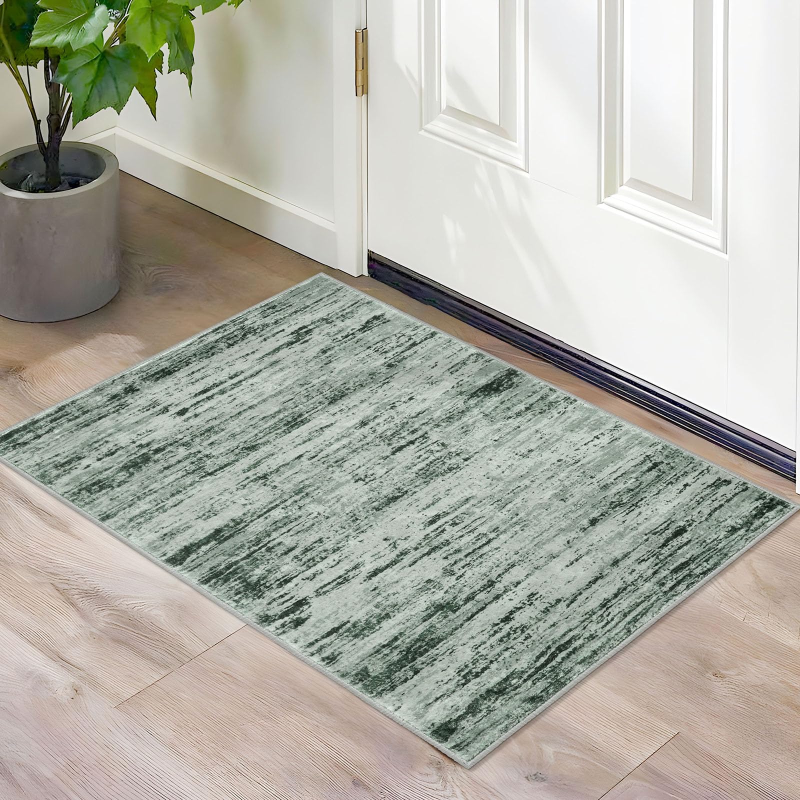Amazon.com: Lansny Modern Abstract Entryway Rug Indoor 2x3 Washable Rug ...