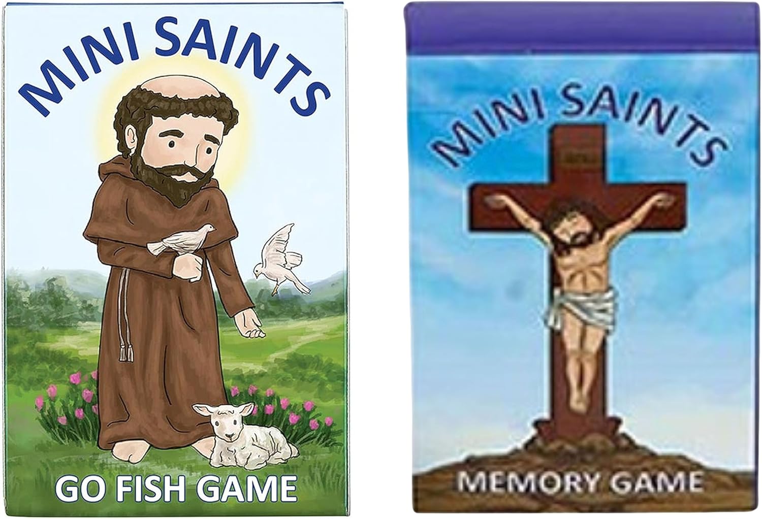 Amazon.com: Mini Saints Go Fish and Memory Game Flash Card Deck of ...