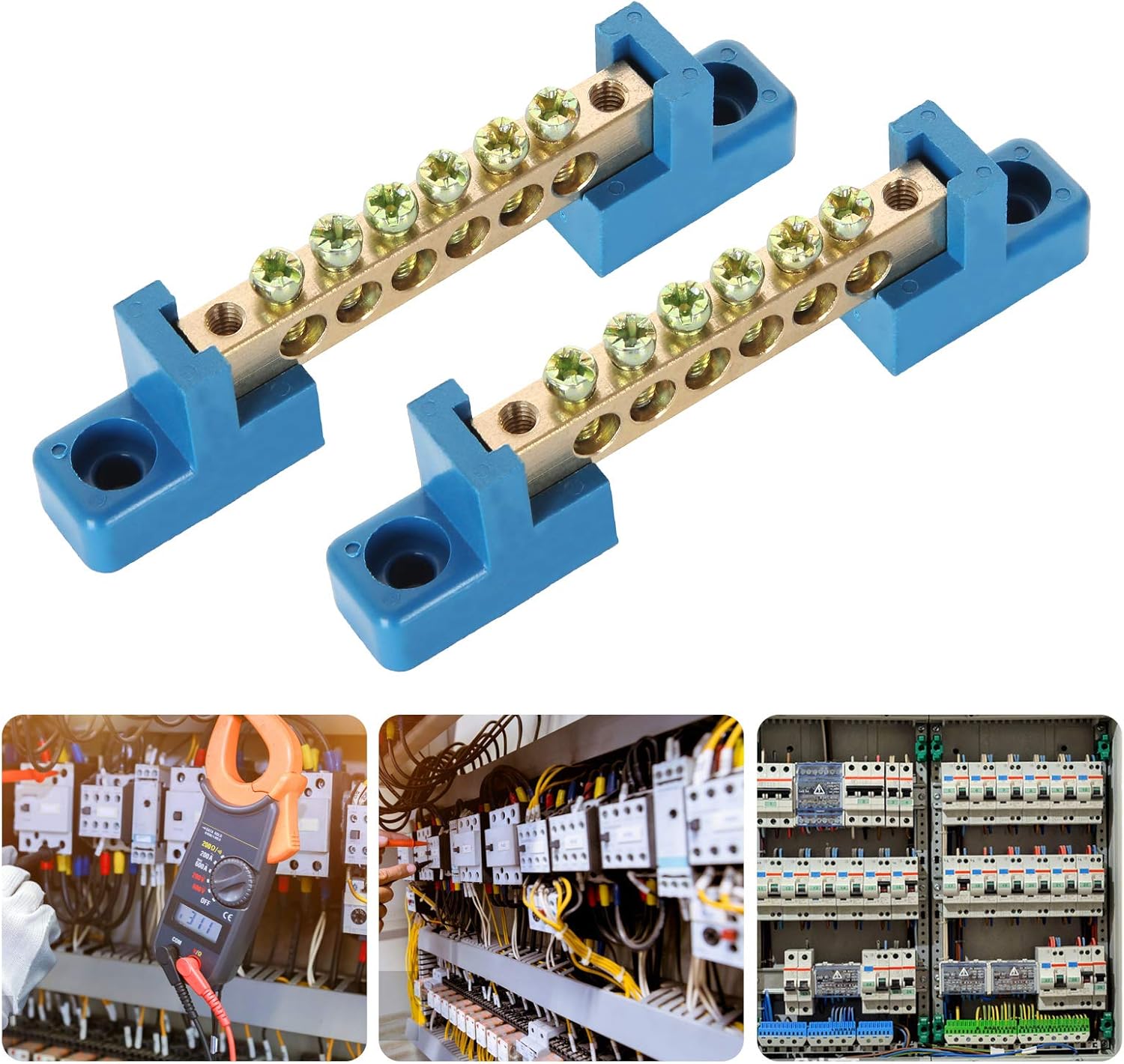 Buy LANIAKEA Grounding Bus Bar Terminal Block 10 PCS Terminal Block 6 ...