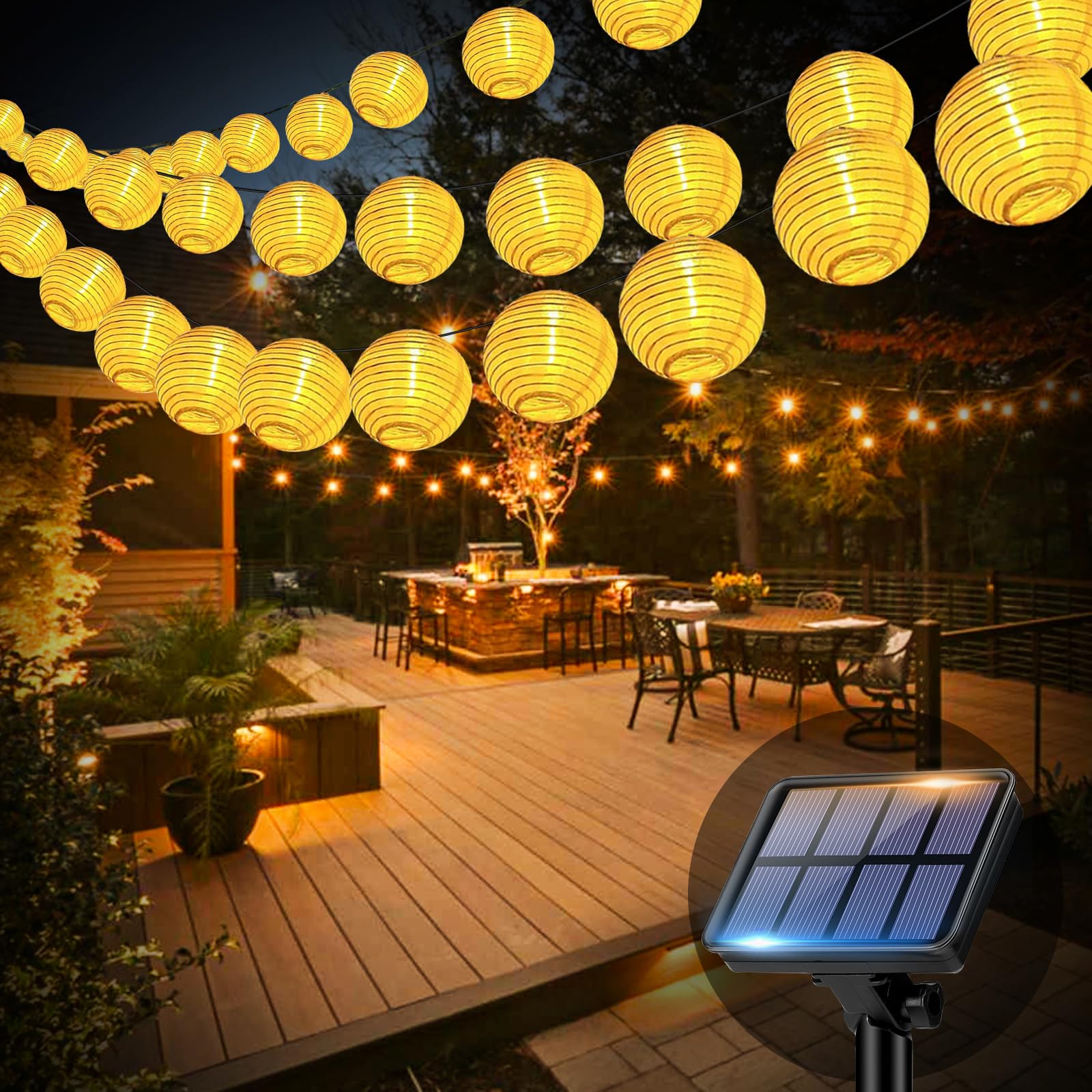 Solar Outdoor Led Patio Lanterns 3 X Solar Powered Chinese Lanterns