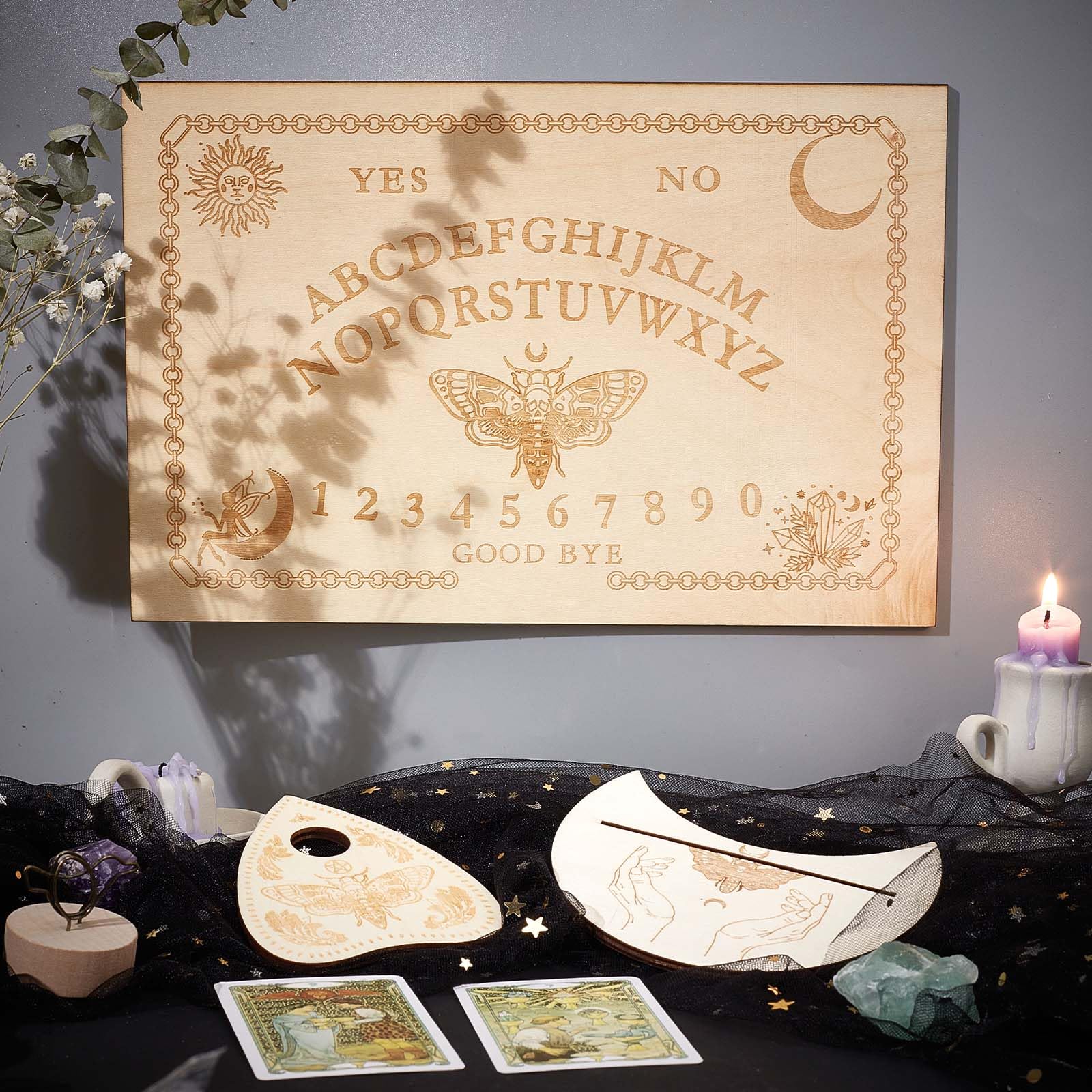 Wooden Dowsing Boards Wooden Divination Dowsing Board With Crystal ...