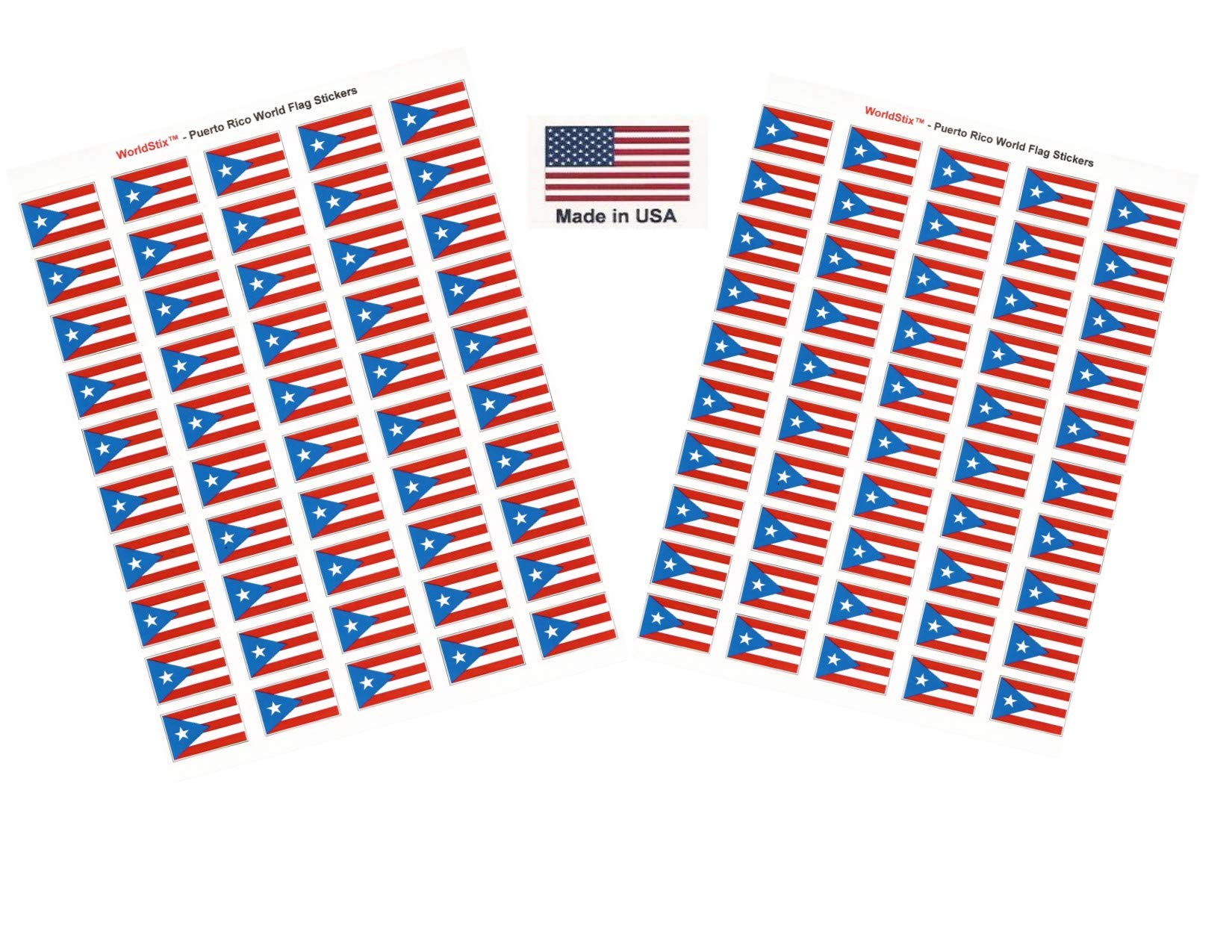Amazon.com - 100 Puerto Rico Flag Stickers, Two Sheets of 50, 1.5" x 1 ...
