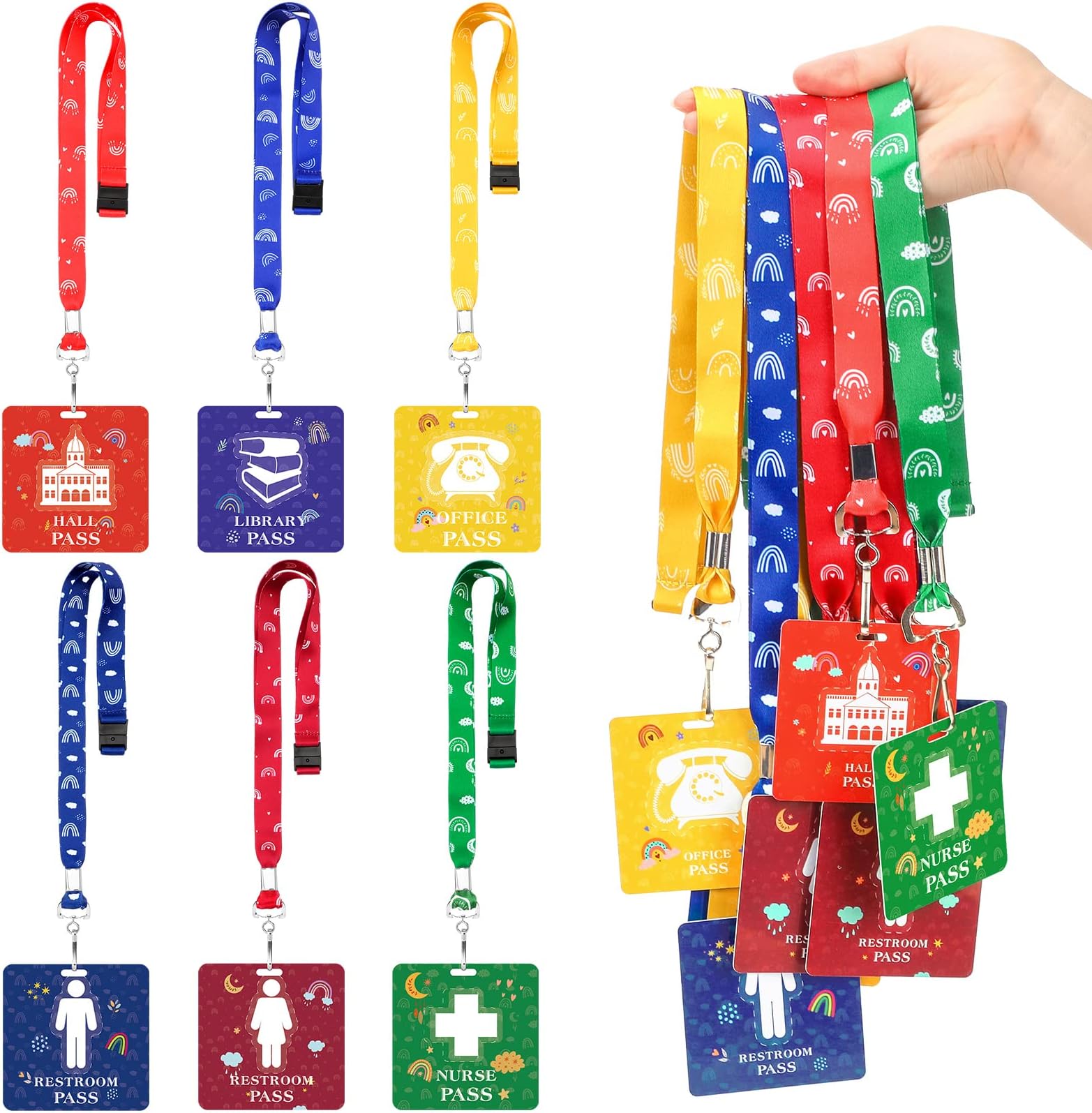 Amazon.com: Misdary 24 Pcs Hall Pass Rubber Bracelets School Passes ...