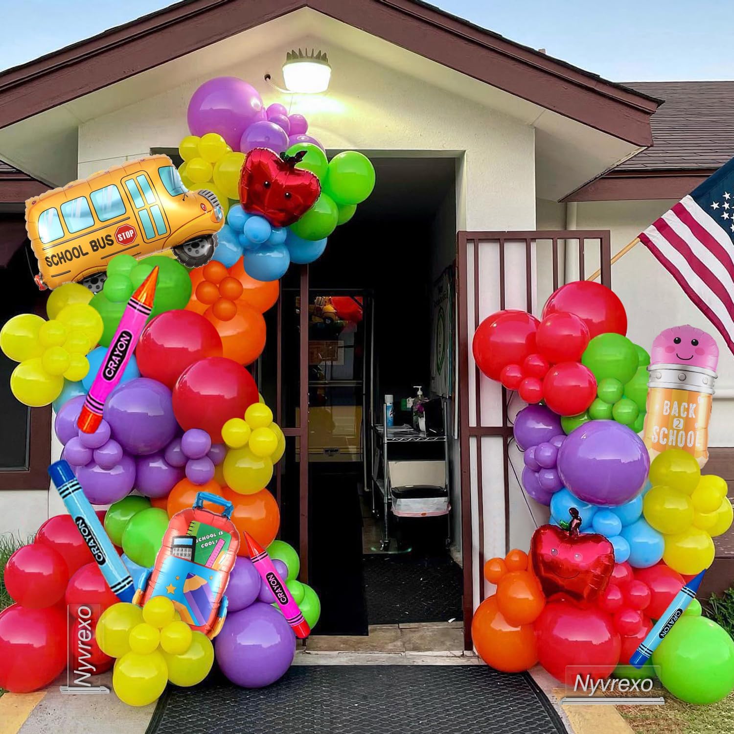 Amazon.com: 160Pcs Back To School Balloon Arch Garland Kit, Apples ...