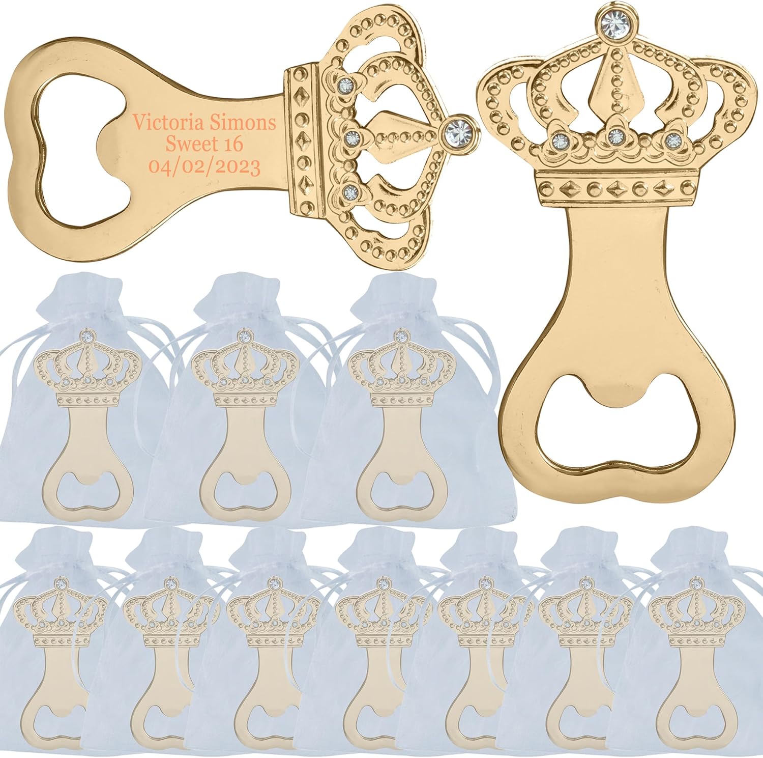 Amazon.com: 12 PCS Personalized Crown Bottle Opener Party Favor Baby ...