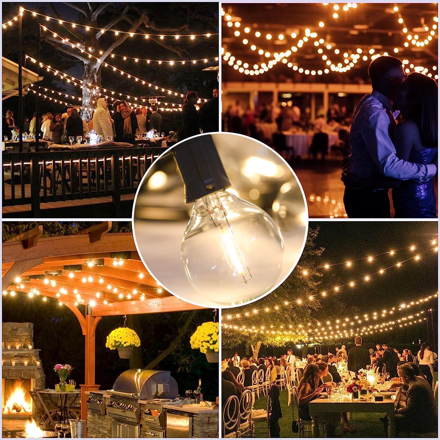 25 Foot Globe Led String Lights Waterproof Shatterproof, Connectable ...