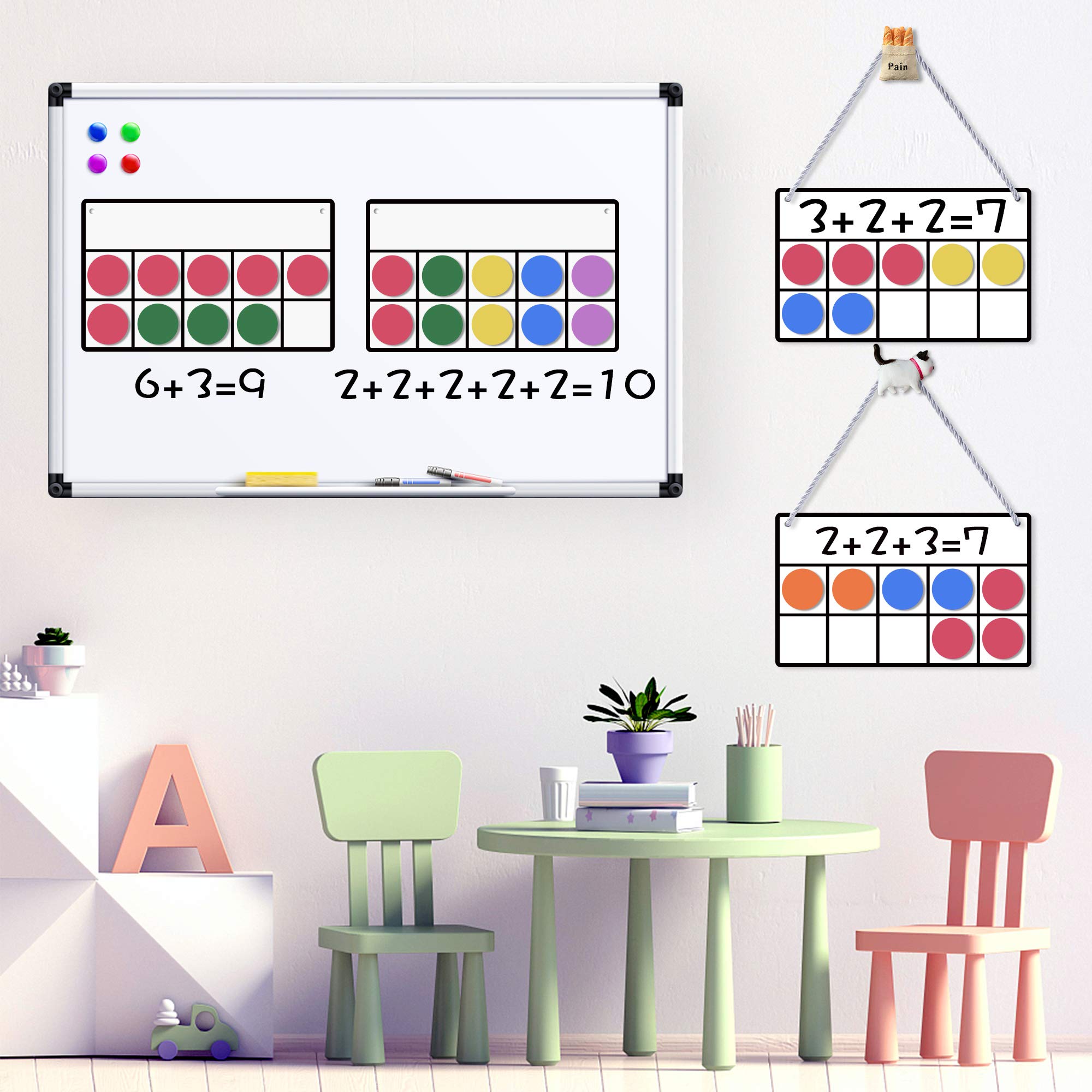 Buy Magnetic Ten-Frame Set, 6 Ten Frames and 60 Colorful Magnetic Math ...