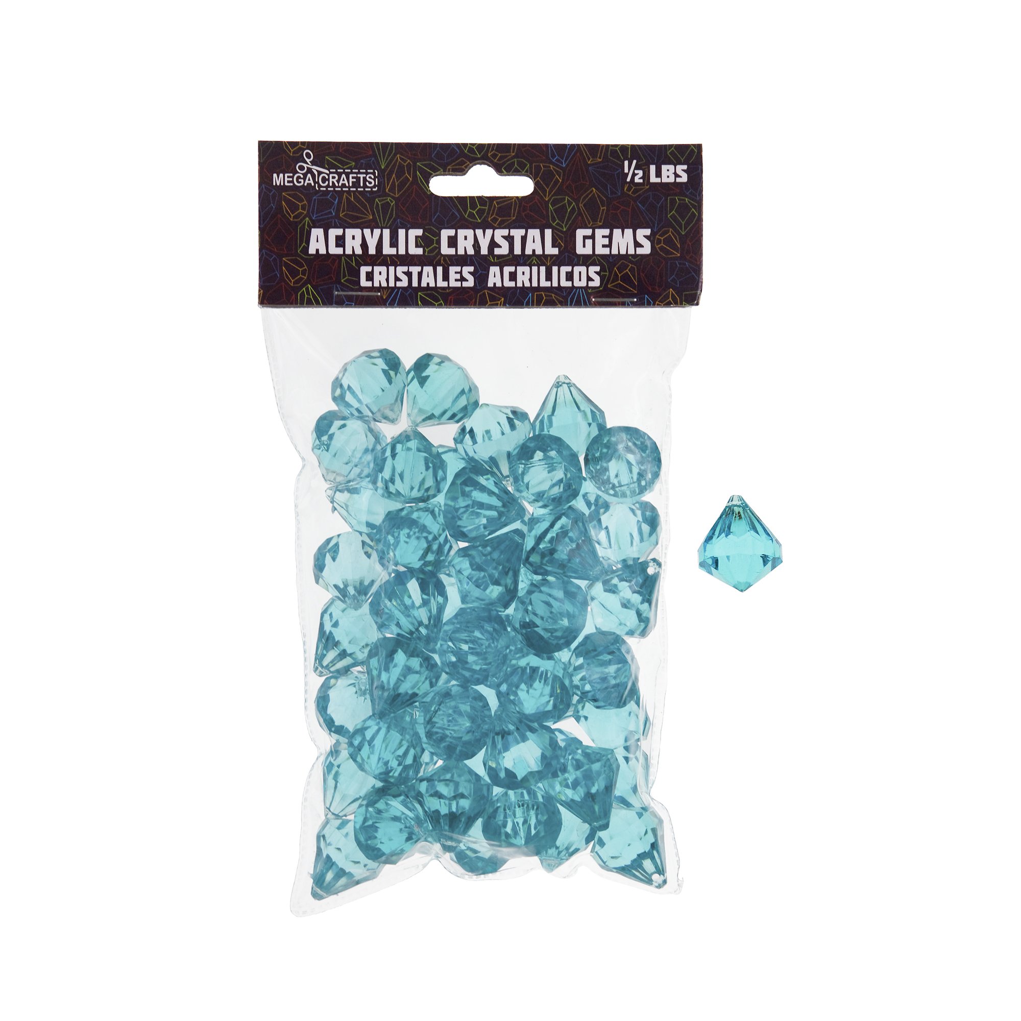 Amazon.com: Mega Crafts 1/2 lb Acrylic Gemstones Aqua, Plastic Glass ...