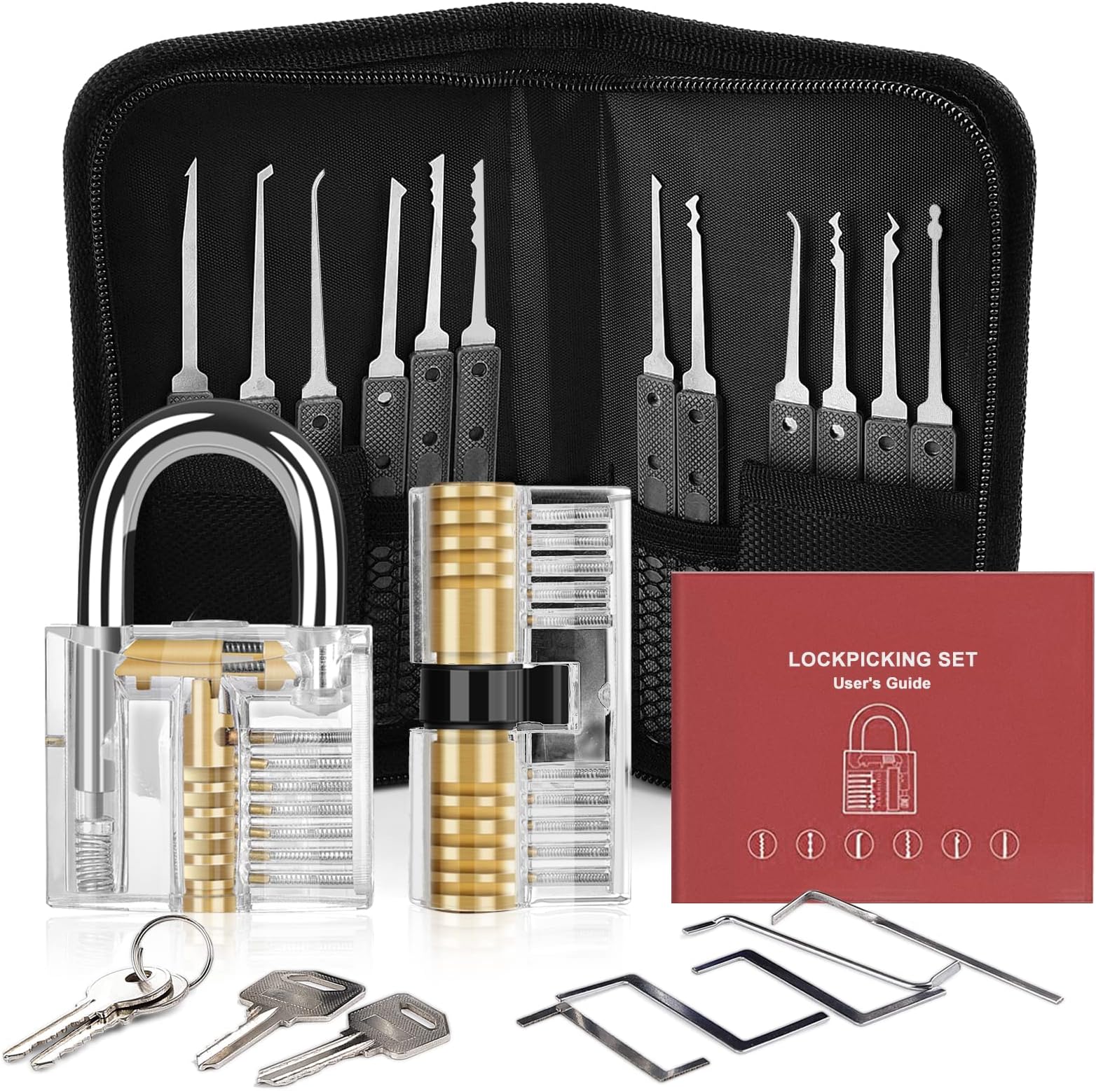 MAZU 15-Piece Unlocking Lock Pick Set Key Extractor Tool with ...