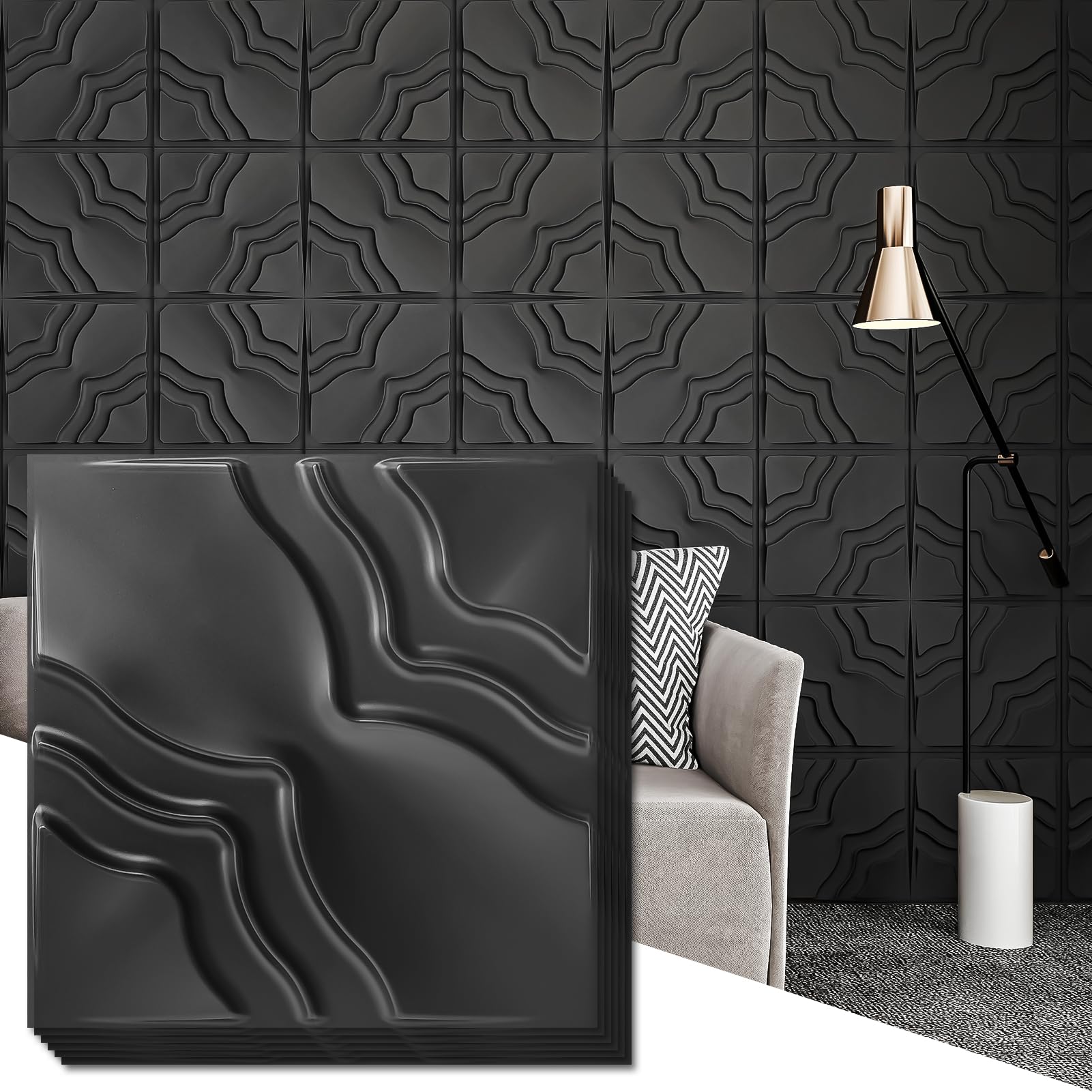 Snapklik.com : 33 Pack 3D Wall Panel, 2 Different Effects PVC Textured ...