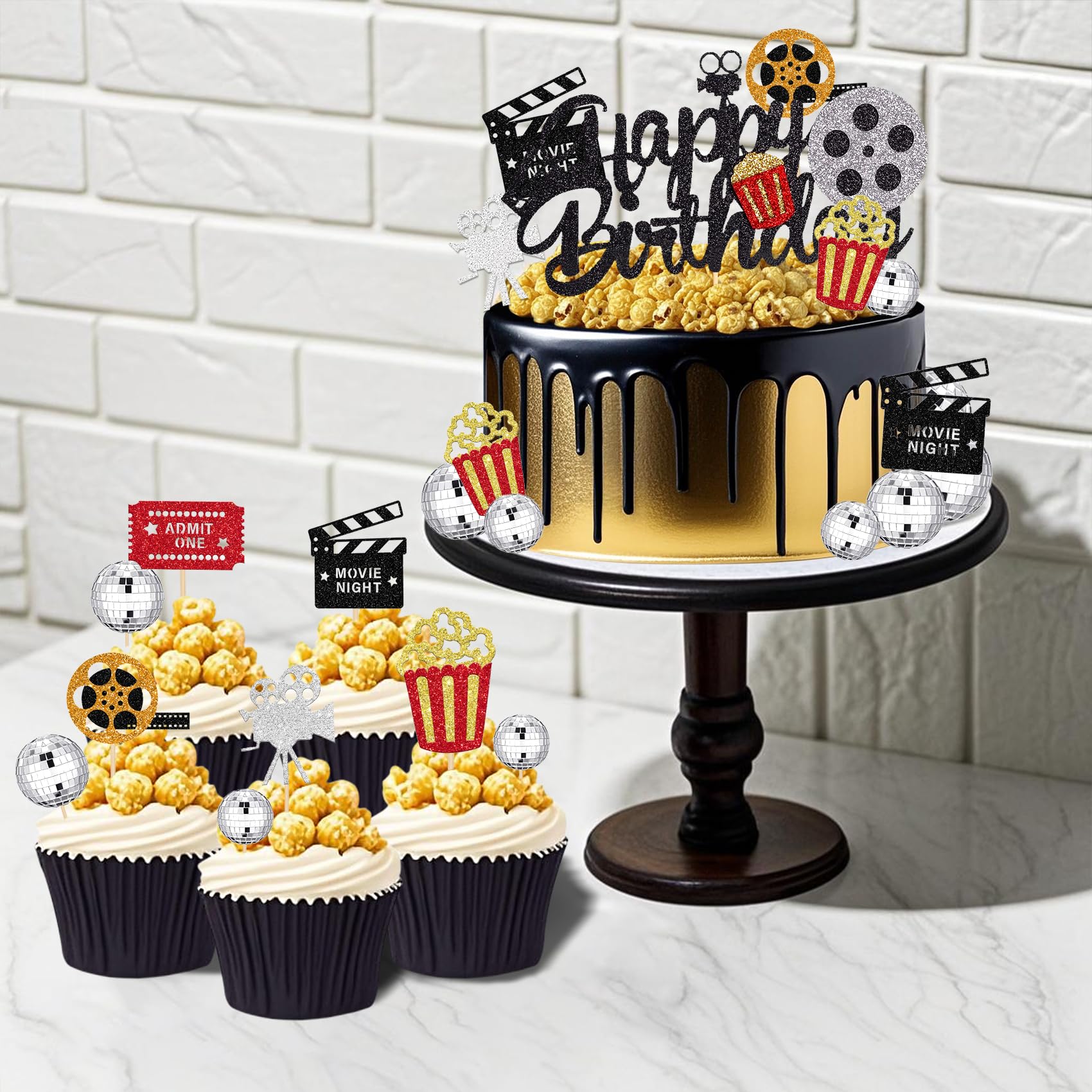 Snapklik.com : 17Pcs Movie Cake Toppers Movie Night Cake Decorations ...