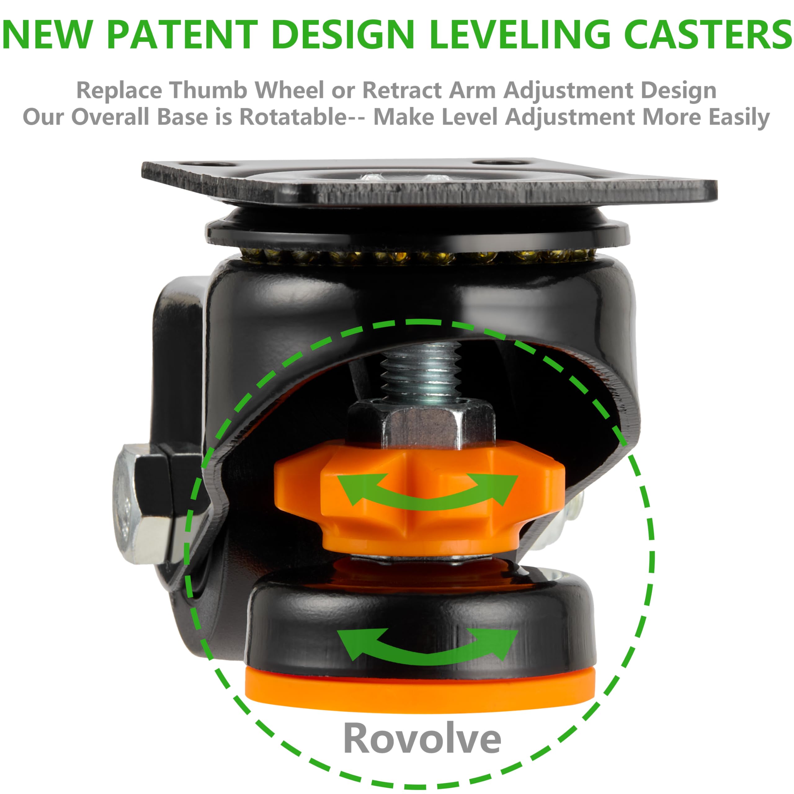 Snapklik.com : Leveling Casters Set Of 4 Heavy Duty Retractable Wheel ...