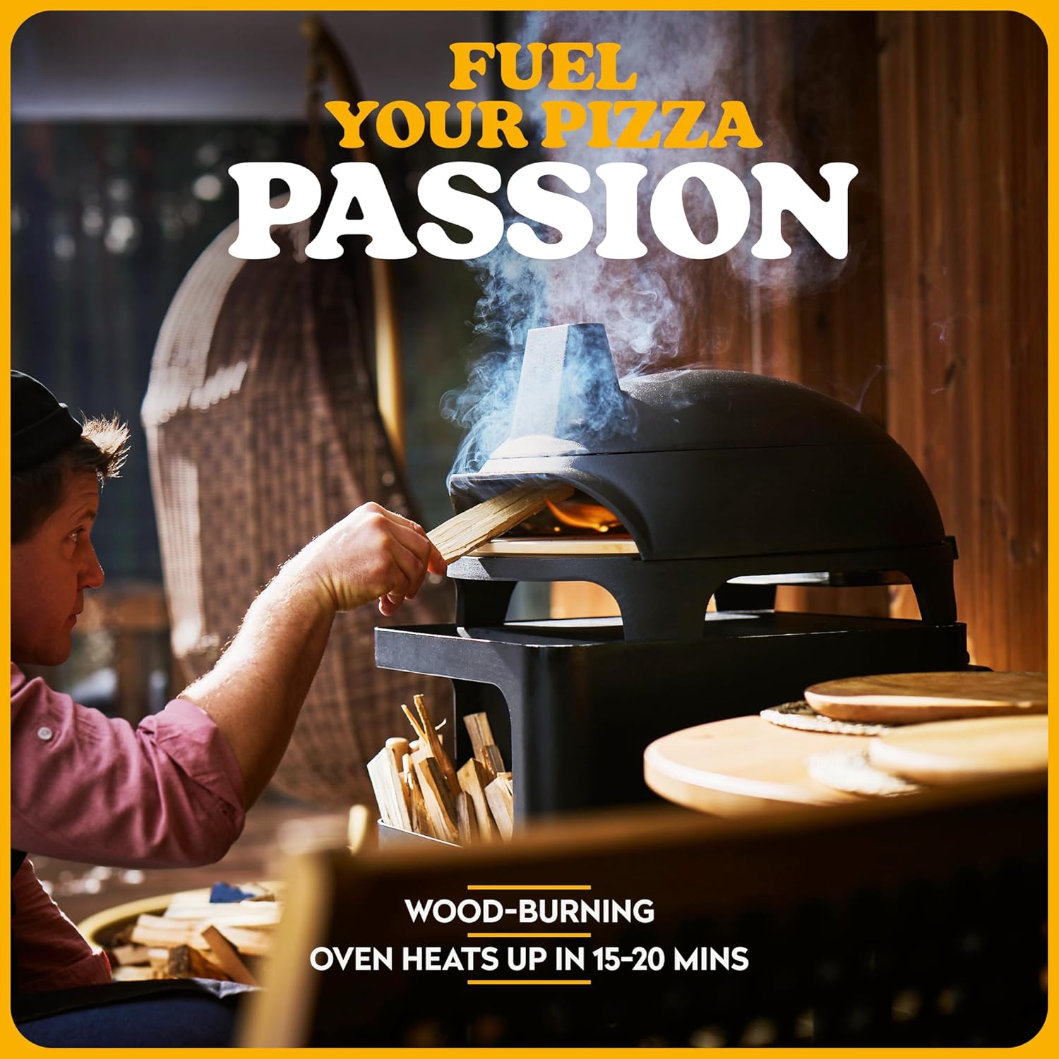 BIZZO BIZZO – Horno de pizza de fuego de madera de hierro fundido al ...