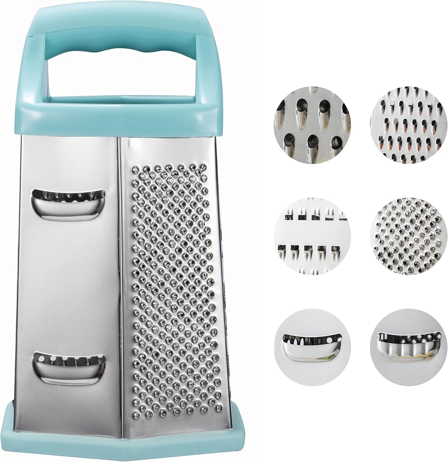 Amazon.com: Social Chef 6 Sided Box Grater- Stainless Steel Grater for ...