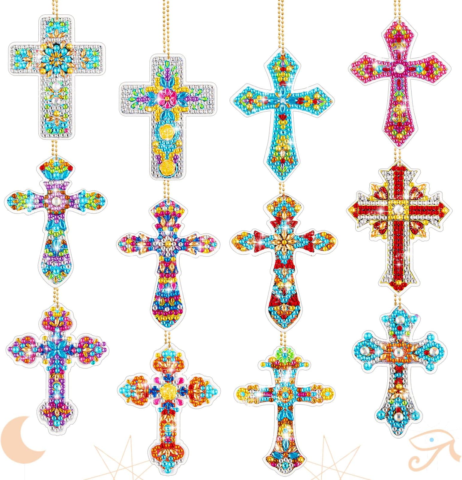 Amazon.com: Ireer 6 Pcs Cross 5D Diamond Art Kit for Kids Adult DIY ...