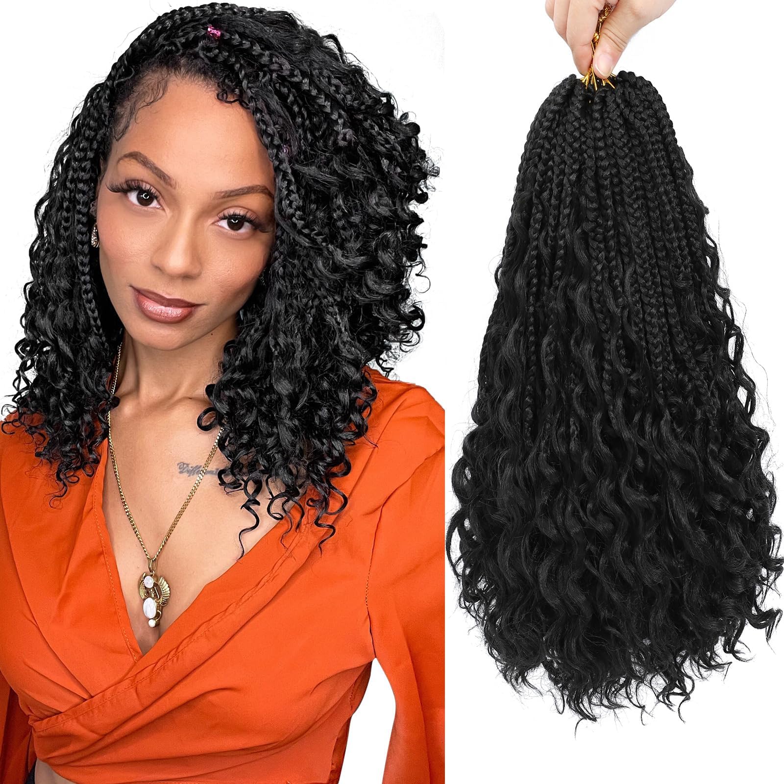 Amazon.com : Tmlkhl Goddess Box Braids Crochet Hair 12 Inch, 9 Packs ...
