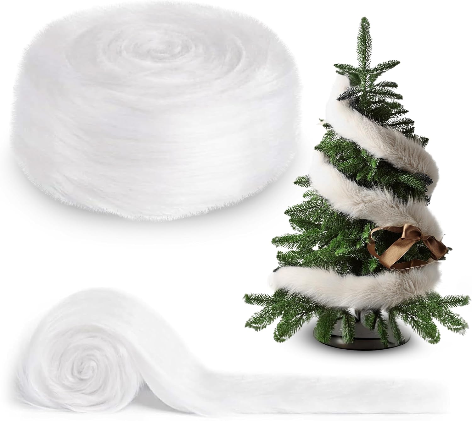 Amazon.com: FabricLA Fur | Faux Fur Fabric | White Fur Ribbon Trim ...