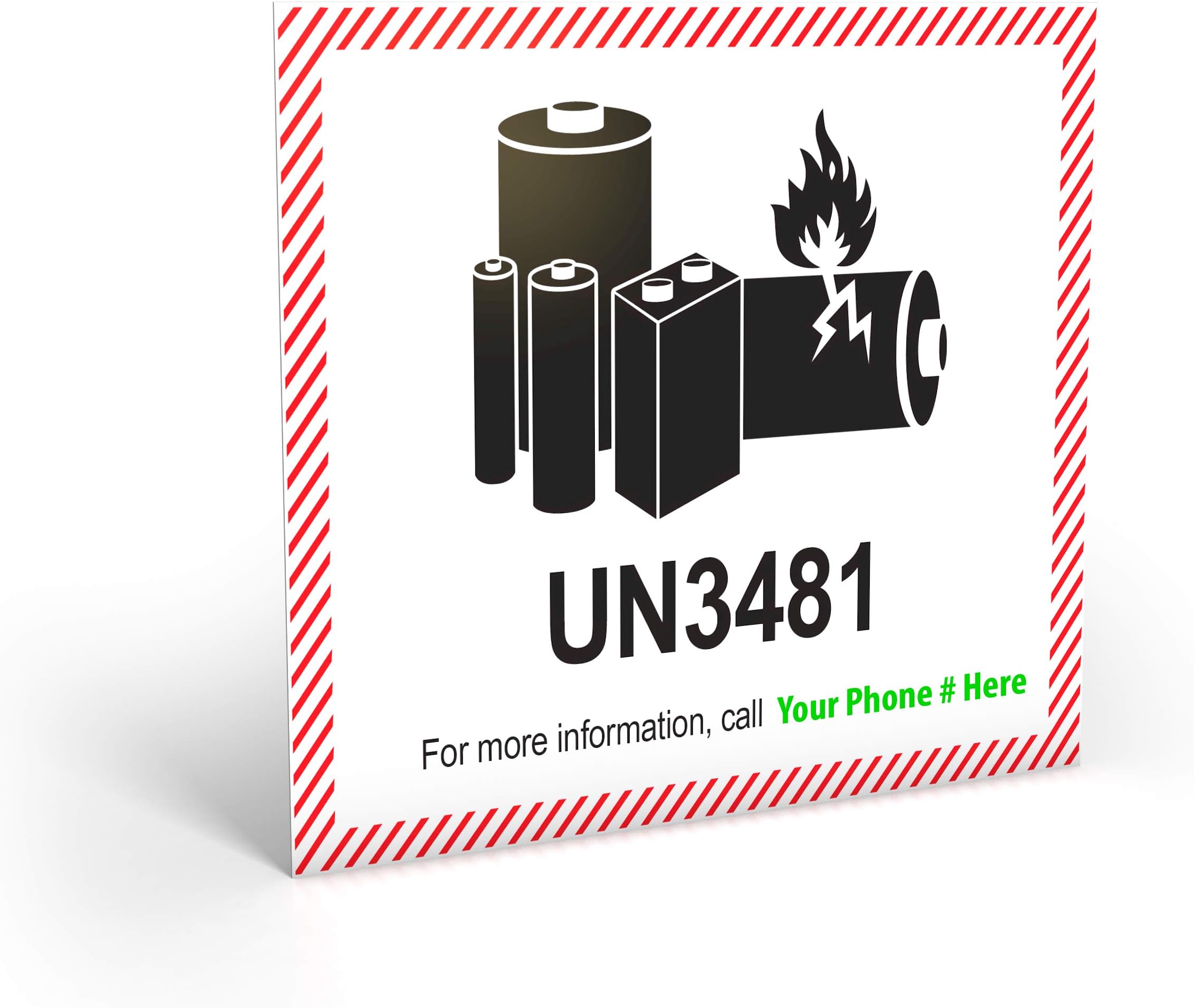 Amazon.com: Lithium Ion Battery Label Stickers, Large 4.375" X 4.75 ...