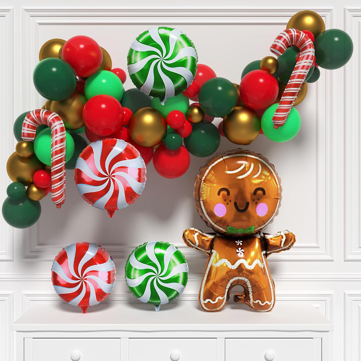 Amazon.com: HOUSE OF PARTY Gingerbread Balloon Arch - 80 Pcs | Red ...