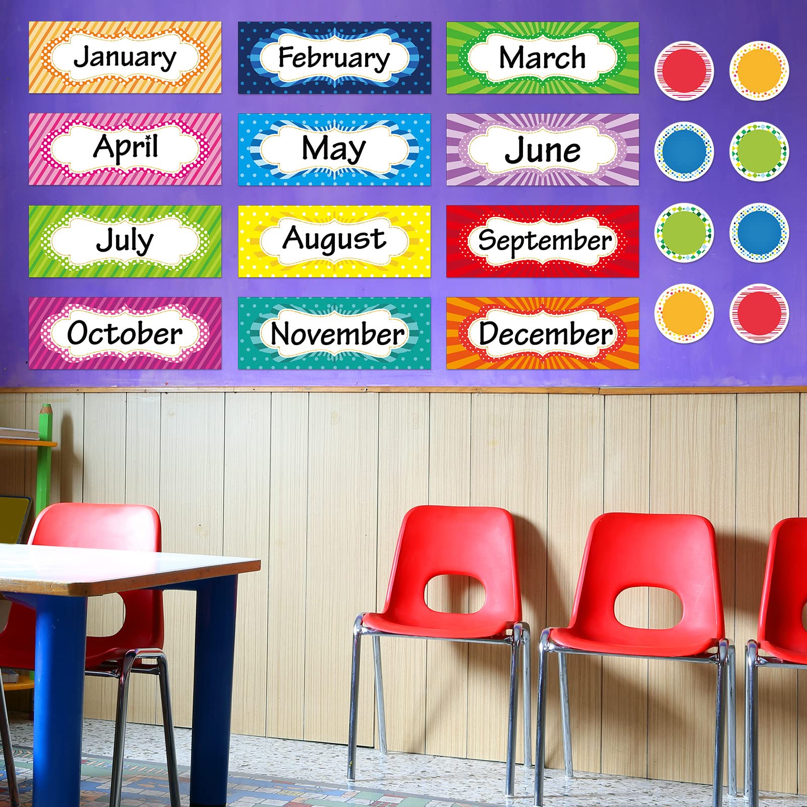 Snapklik.com : Zonon 48 Pieces Holiday Monthly Headliners Set 12 Months ...