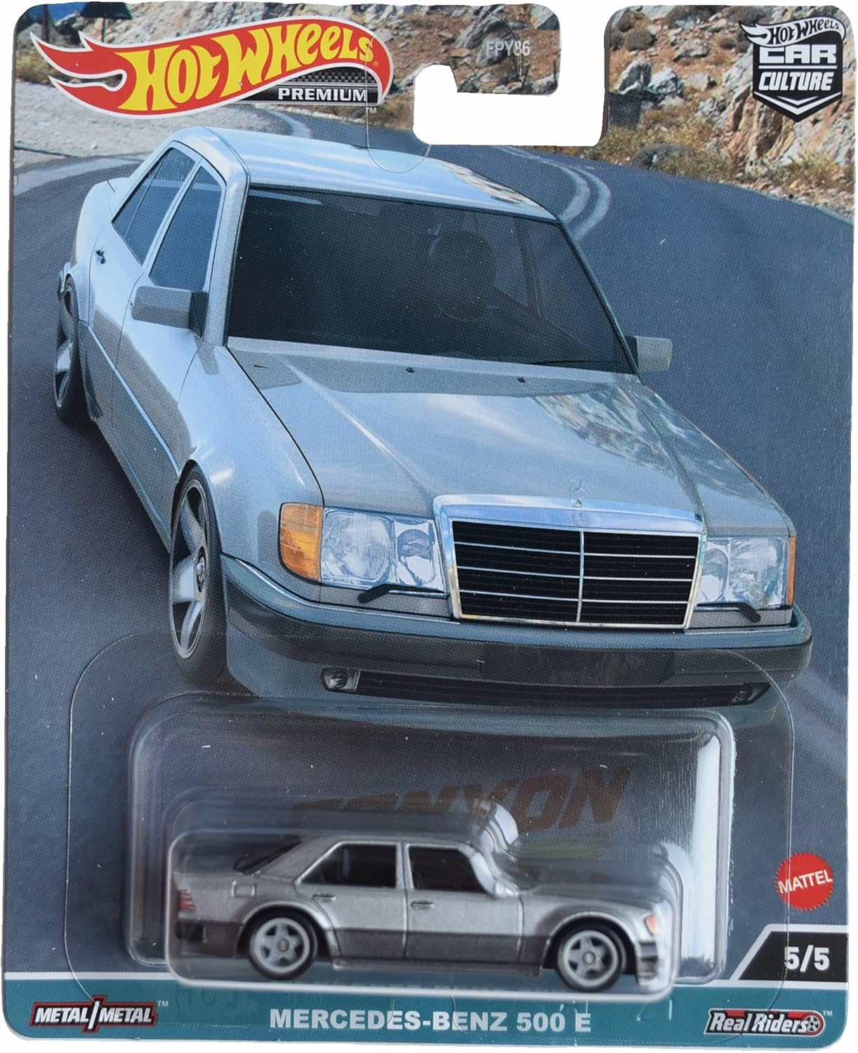Hot Wheels Mercedes Benz 500 E, Canyon Warriors Car Culture 5/5 [Silver ...