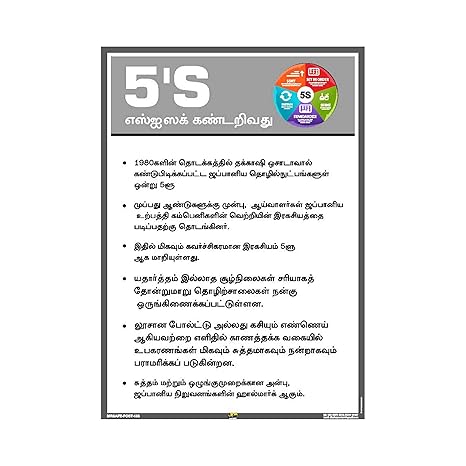 Mr. Safe - History Of 5S Poster in Tamil Eco Vinyl Sticker 3 ft X 4 ft ...