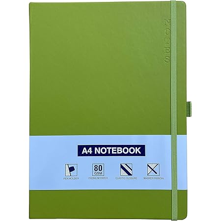 Premium A4 Notebook New Lined Hardback Journal with Pen Loop,196 Page ...