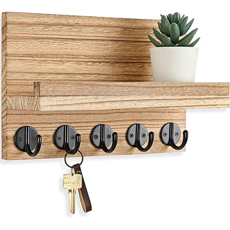 Amazon.com: Decorative Key Holder for Wall with Shelf, Entryway Shelf ...