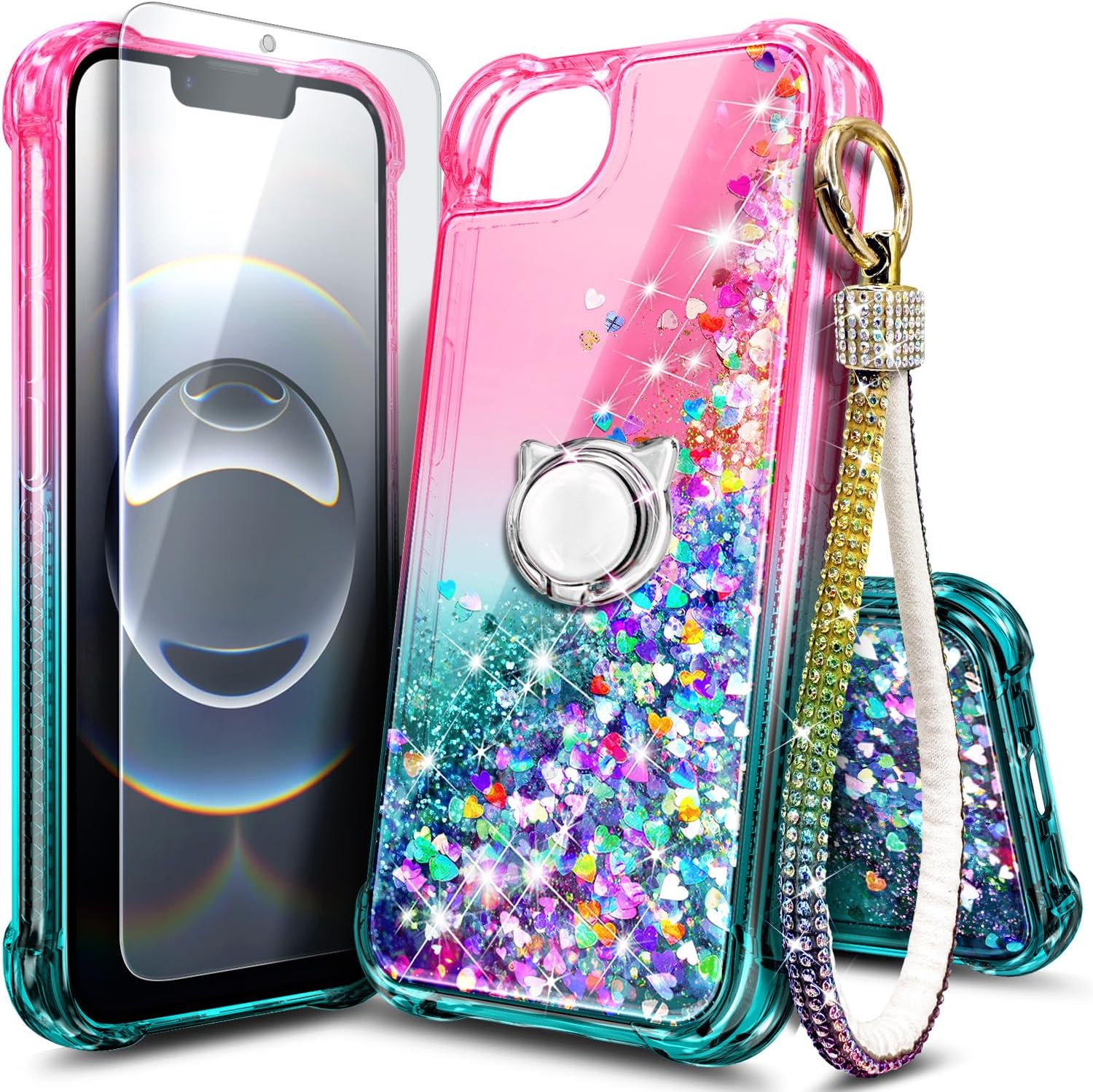Amazon.com: Changjia Glitter Kickstand Case for iPhone 16e,Cute Luxury ...