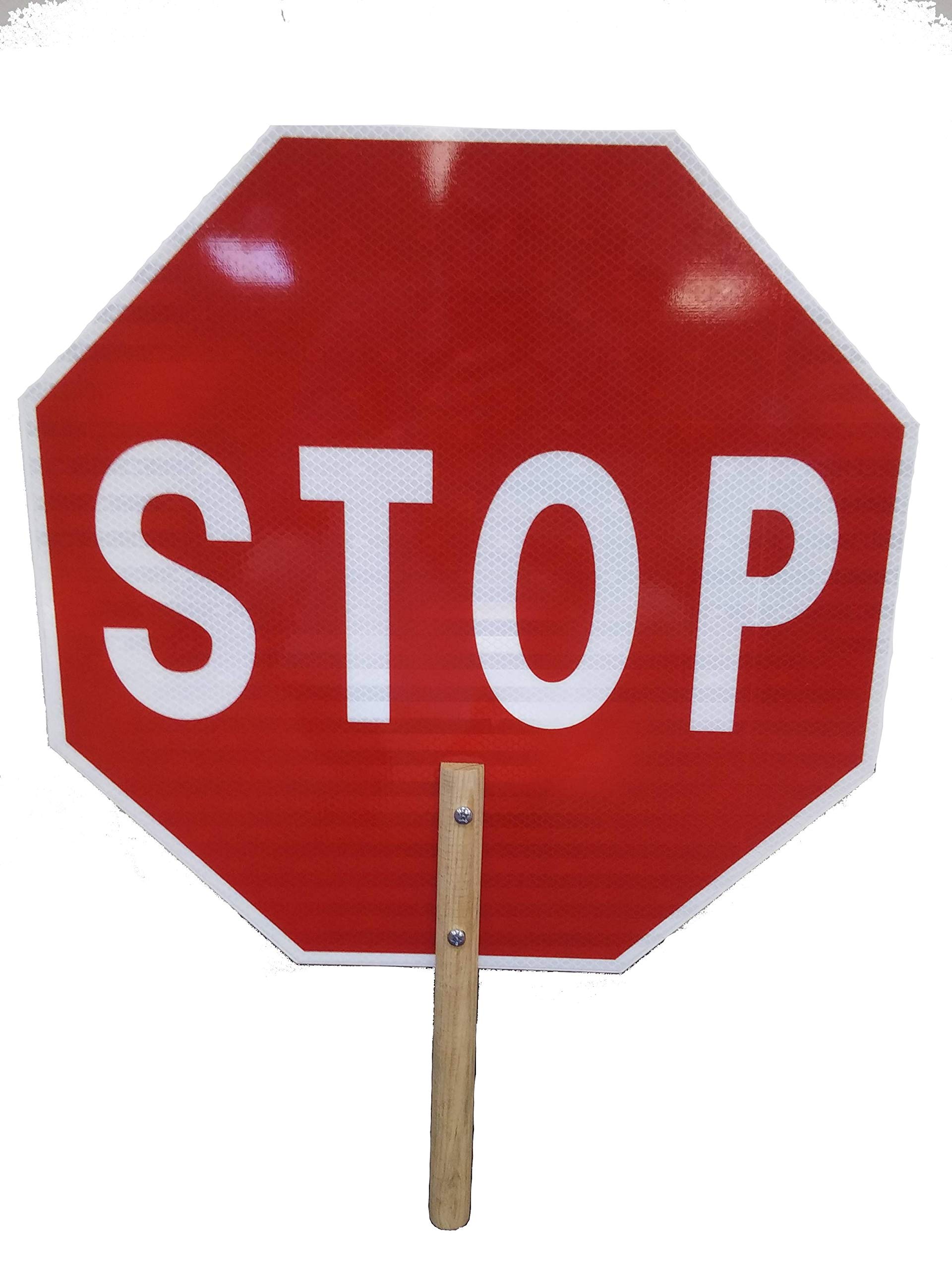 Amazon.com: 18 inch Hand Held Stop/Stop Sign. Double Sided, Engineer ...